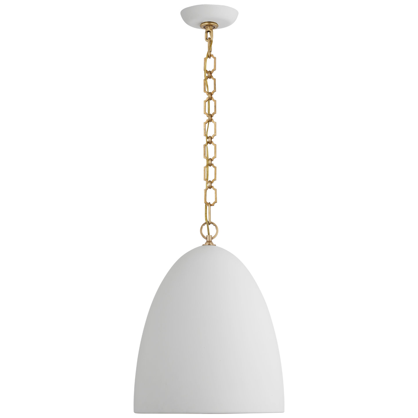 Visual Comfort Signature Elliot Medium Dome Pendant in Matte White ...