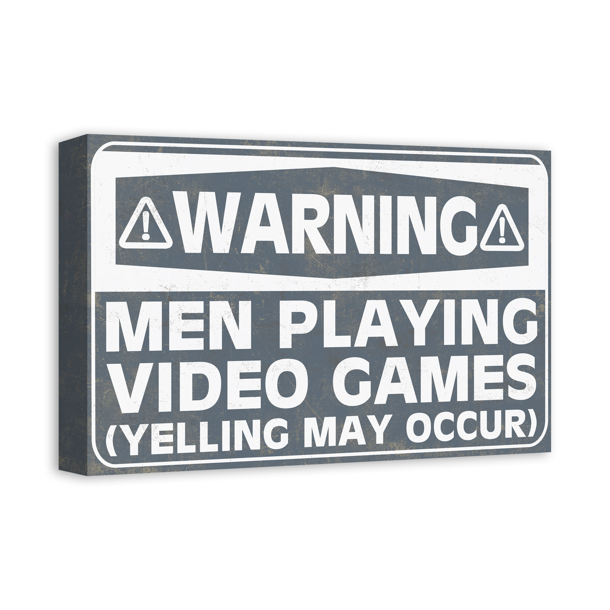 Trinx Warning Men Playing Video Games - Unframed Print on Canvas | Wayfair
