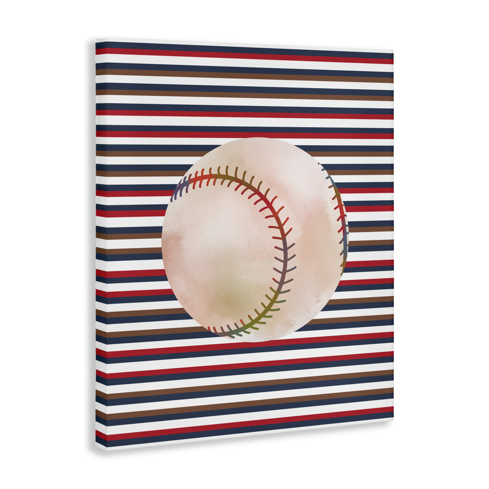 One Allium Way Stripes And Sports Baseball Canvas, design by Marcus ...