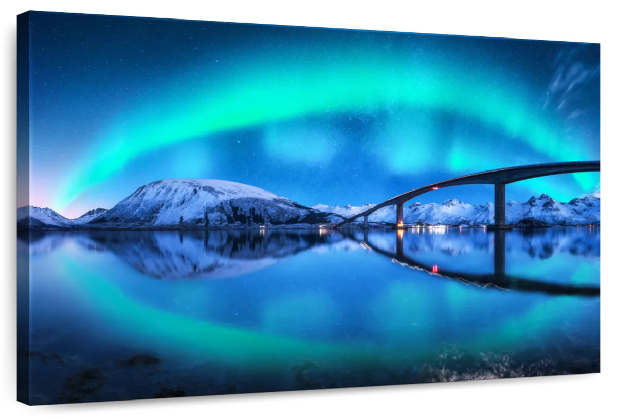 Millwood Pines Alvord Lofoten Bridge Aurora Borealis | Wayfair
