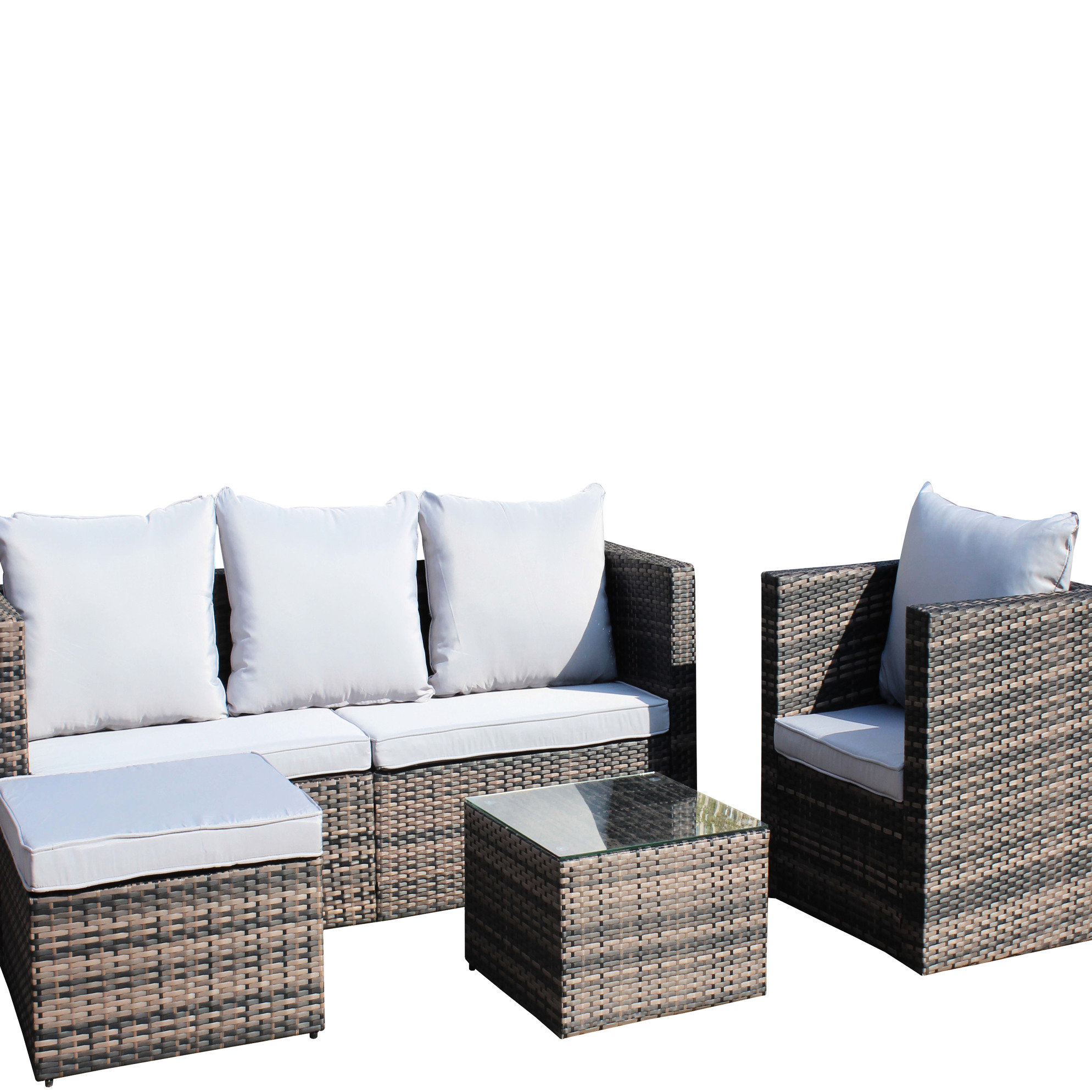 Ebern Designs 4 Outdoor Patio Comfort Zone: Pe With Coffee Table And ...