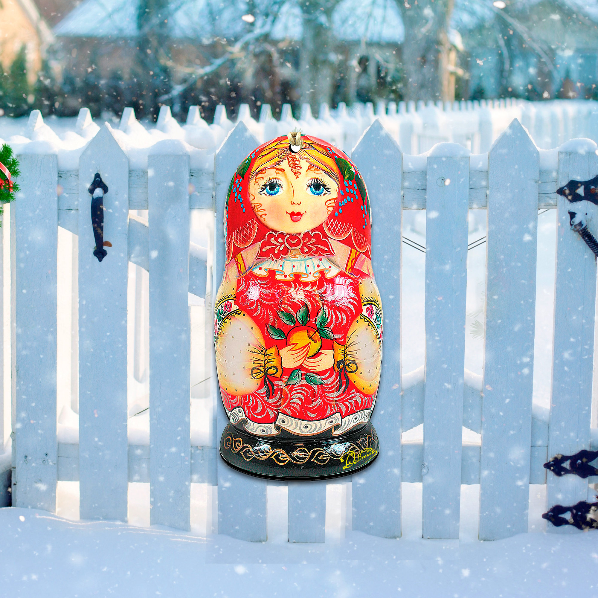 Designocracy Mariska Nested Doll Shape, Wooden Decorative Door Hanger ...