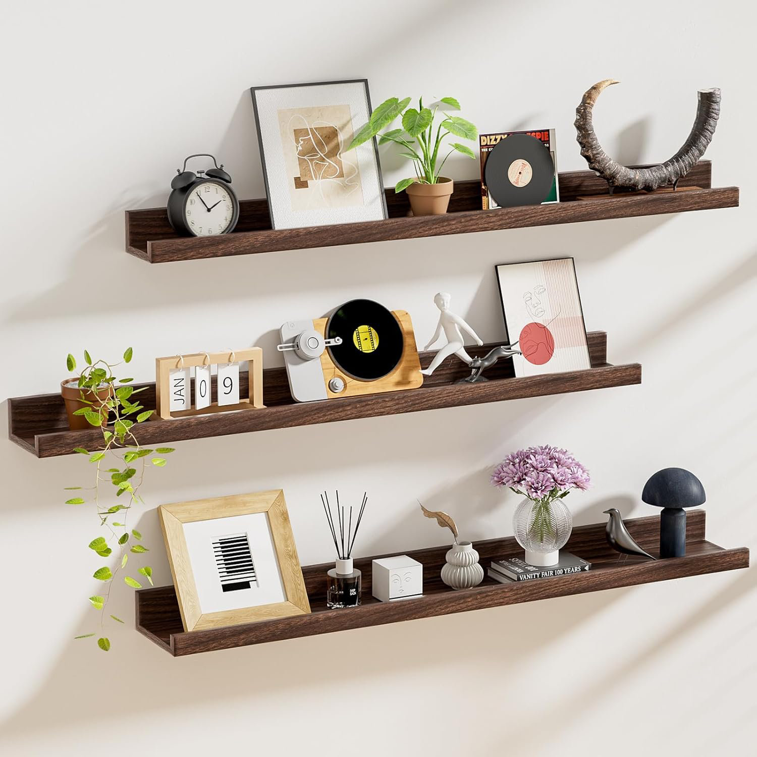 Loon Peak® Floating Shelves Set of 3, Picture Ledge Shelf, 36 inch ...