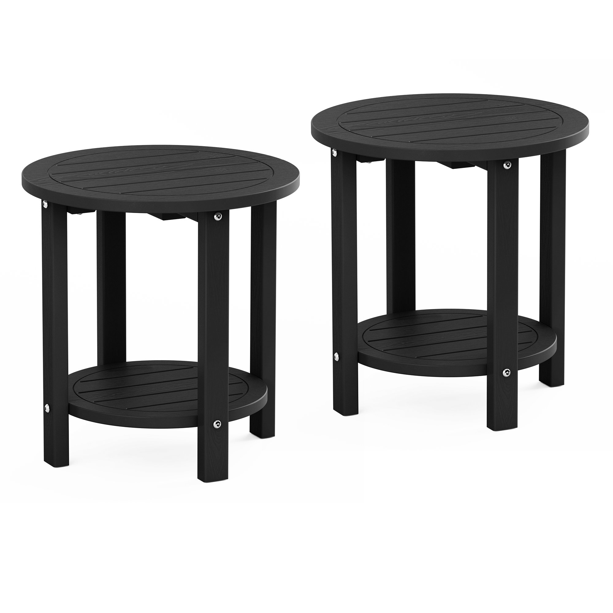 Gracie Oaks 16 Inch Round Outdoor Side Table Adirondack Plastic/Resin ...