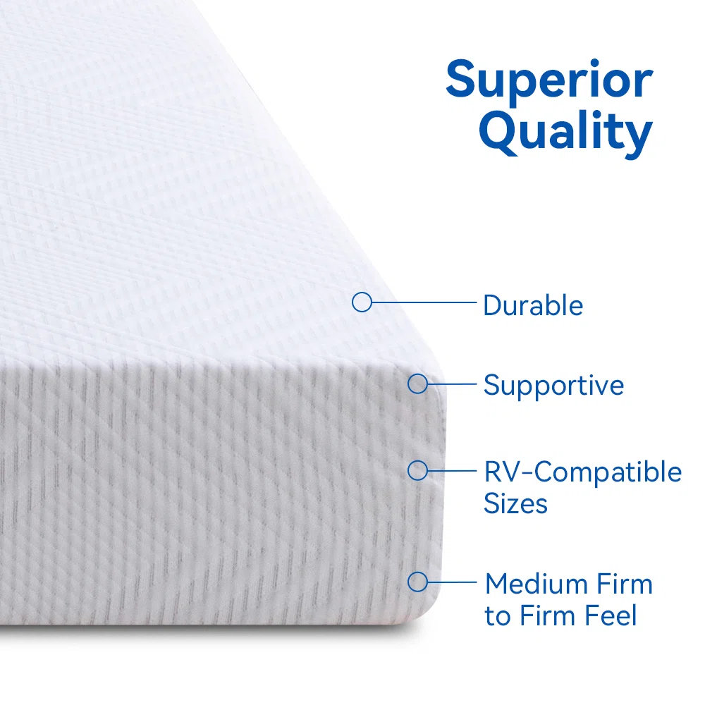 Alwyn Home Ozawkie Short Queen Medium Gel Memory Foam RV Mattress ...