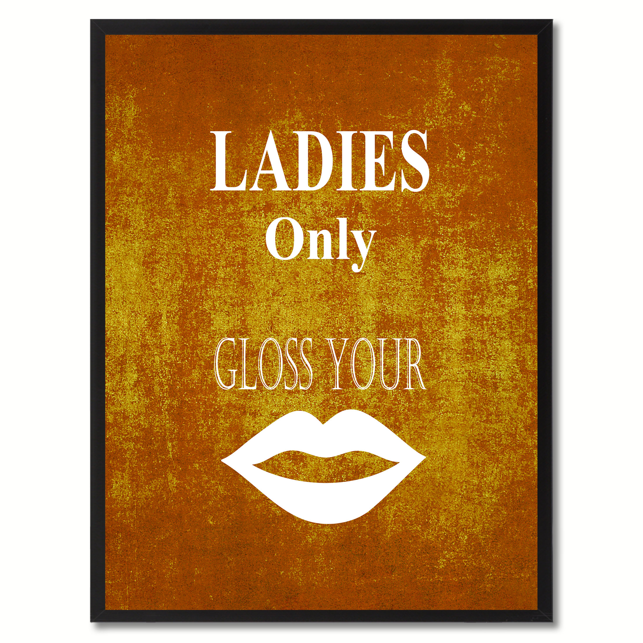 Trinx Ladies Only Sign Brown Print on Canvas with Picture Frame, 22x29 ...