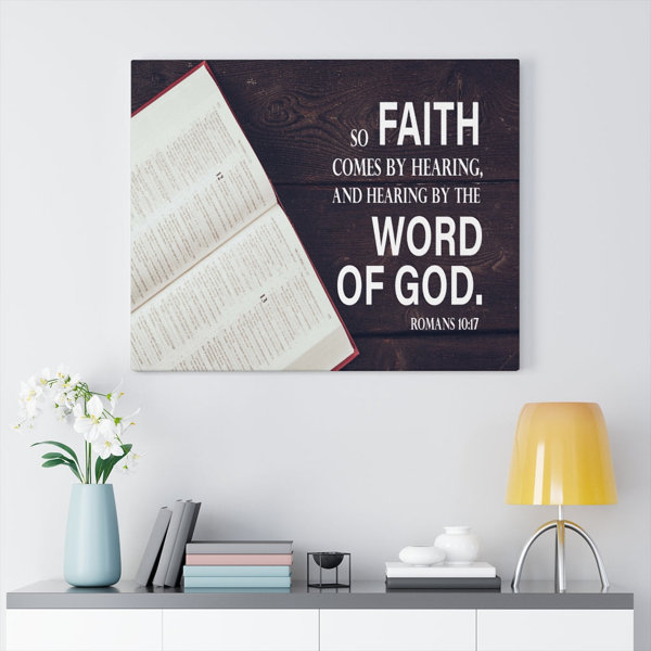 Blue Elephant Faith Comes From Romans 10:17 Hearing - Wrapped Canvas ...