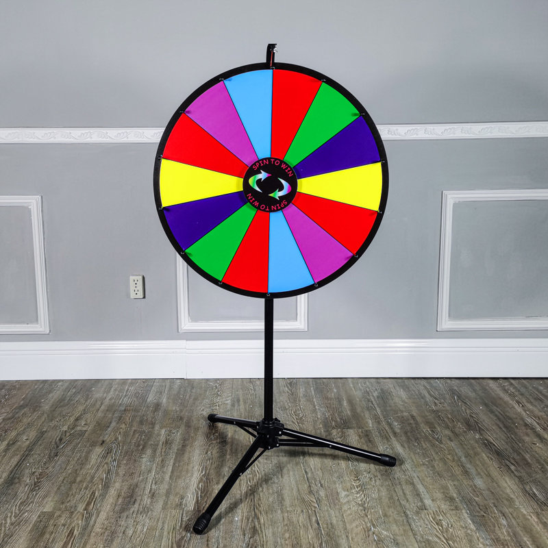 FixtureDisplays 24" Prize Wheel Tripod Floor Stand Spinning Gameshow ...