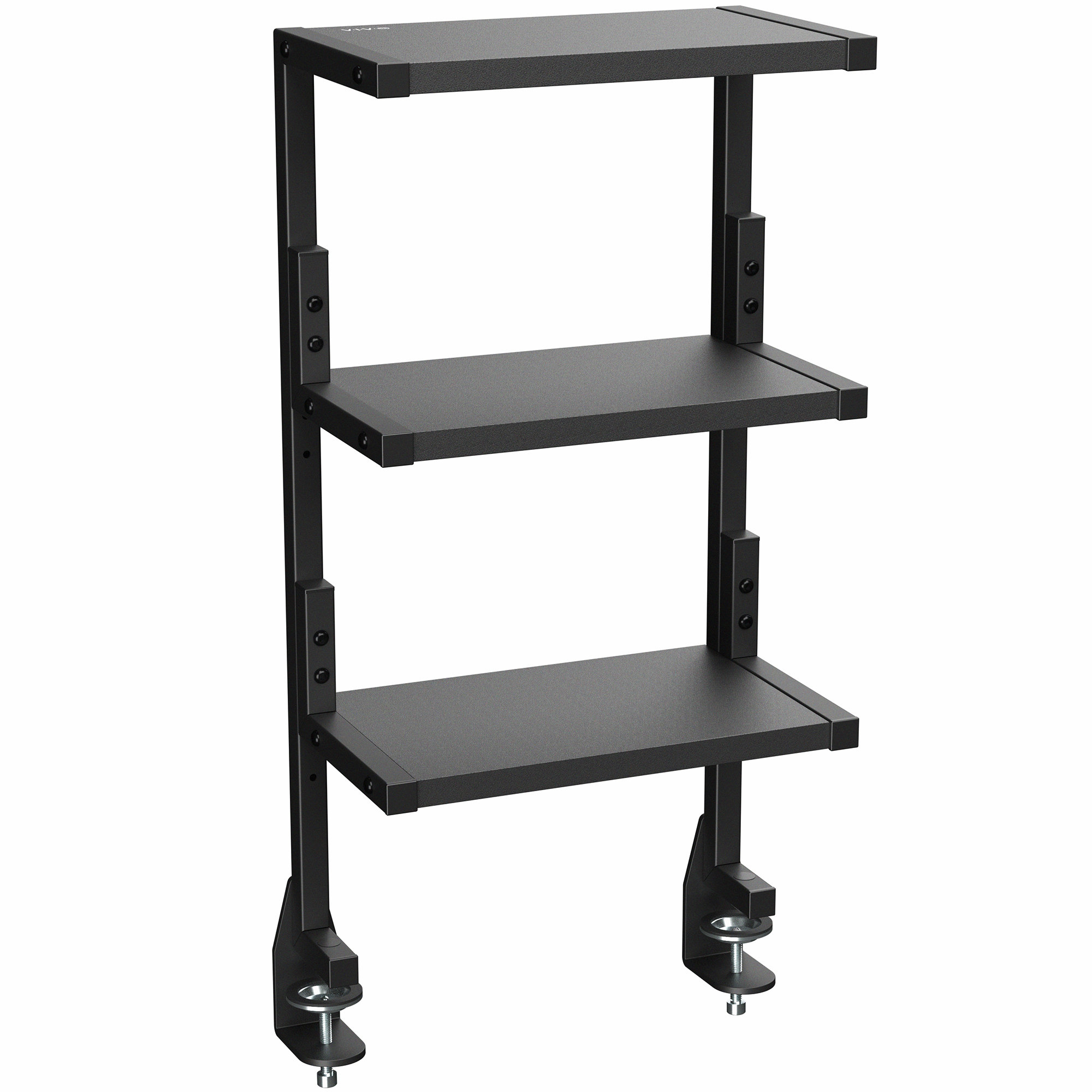 Vivo Black Clamp-On 13" Above Or Below Desk 3-Tier Shelving Unit, Desk ...