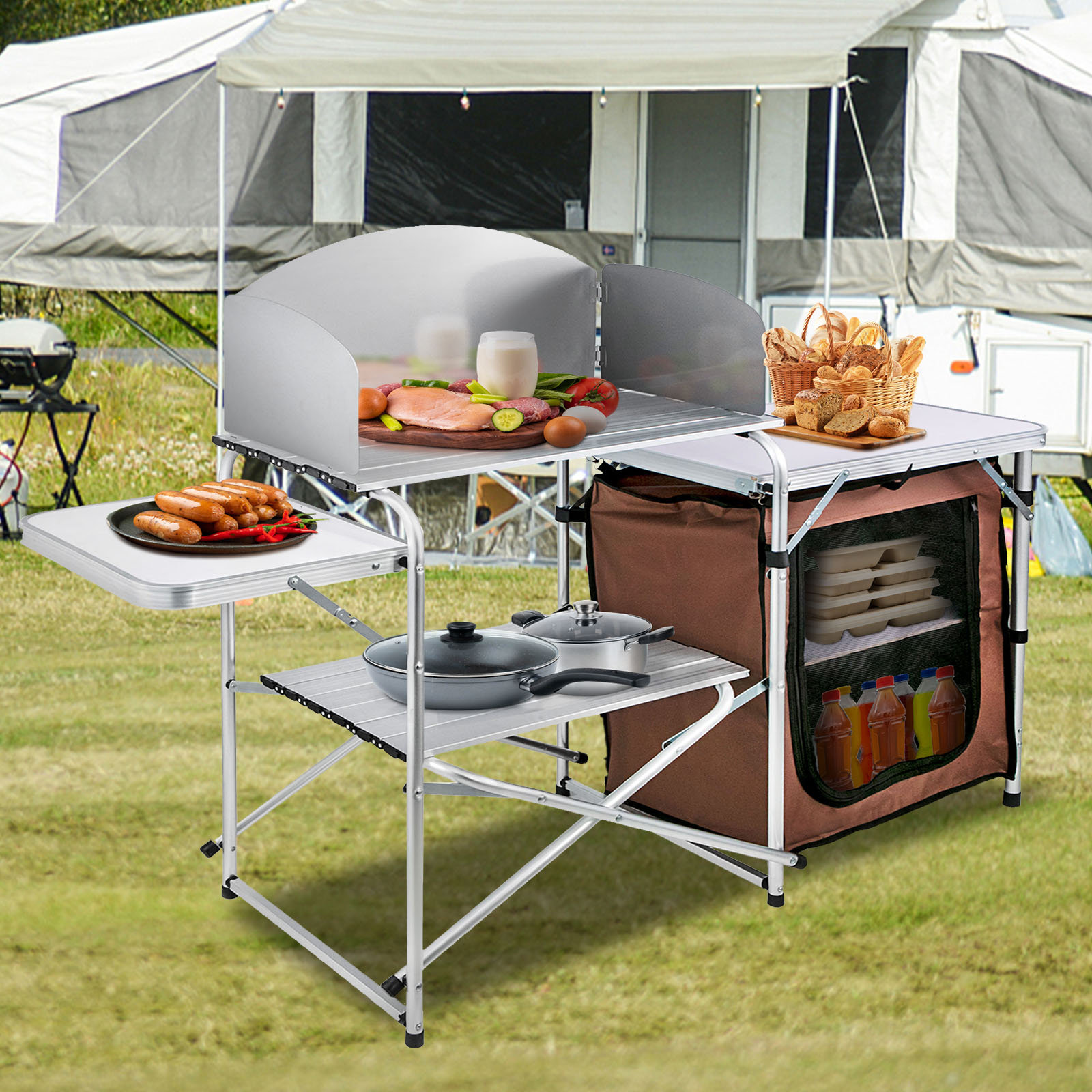 VEVOR Camping Kitchen Table Folding Portable Tent & Reviews - Wayfair ...