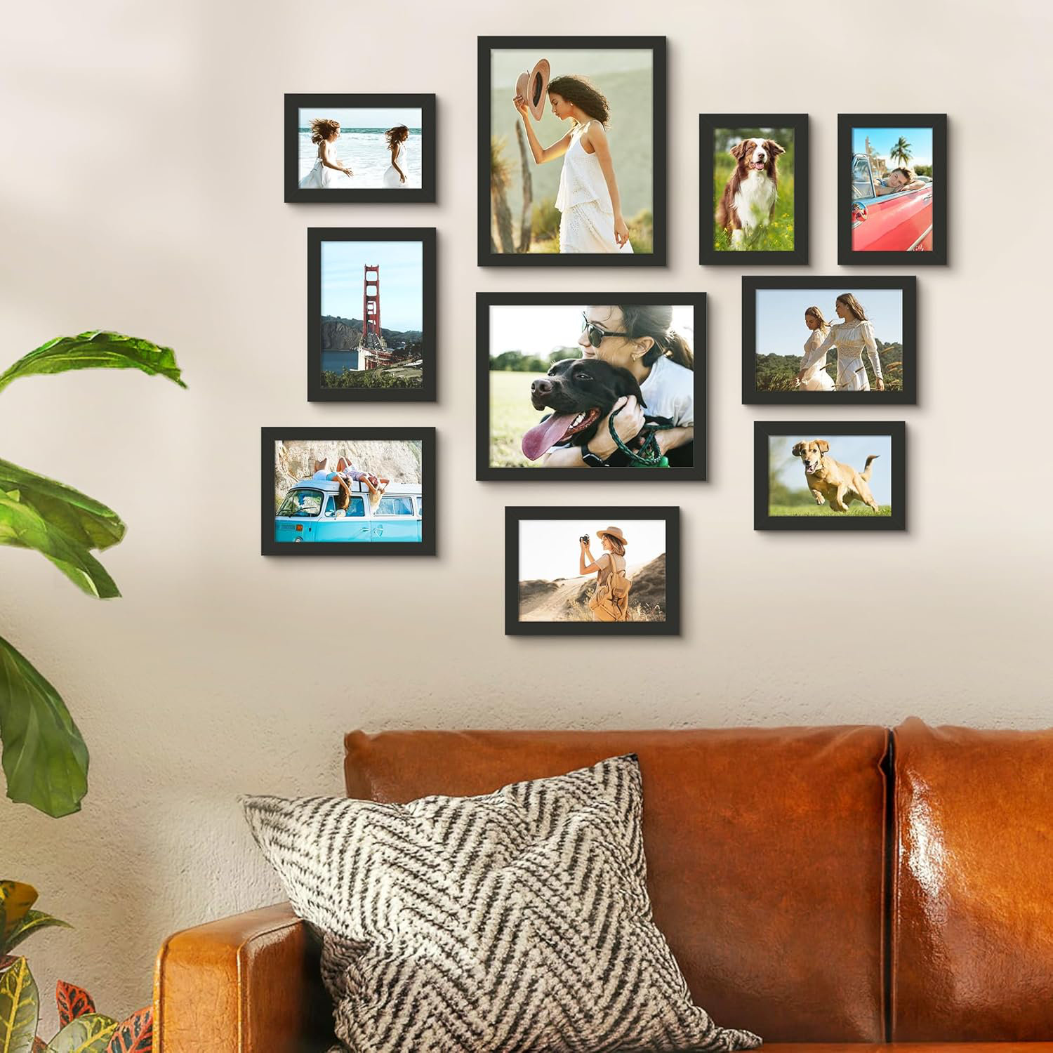 Hokku Designs 10 Pack Picture Frames Collage Wall Decor For Mounting Or ...
