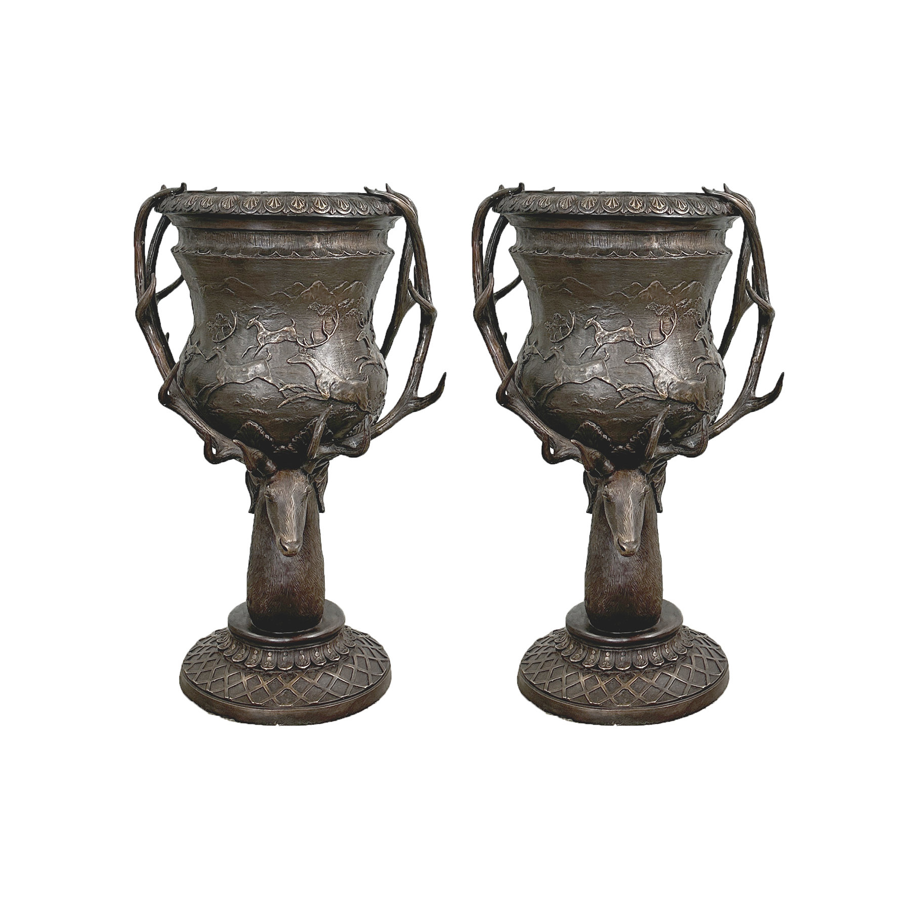 Metropolitan Galleries Bronze Medium Deer Antler Urn Set | Perigold