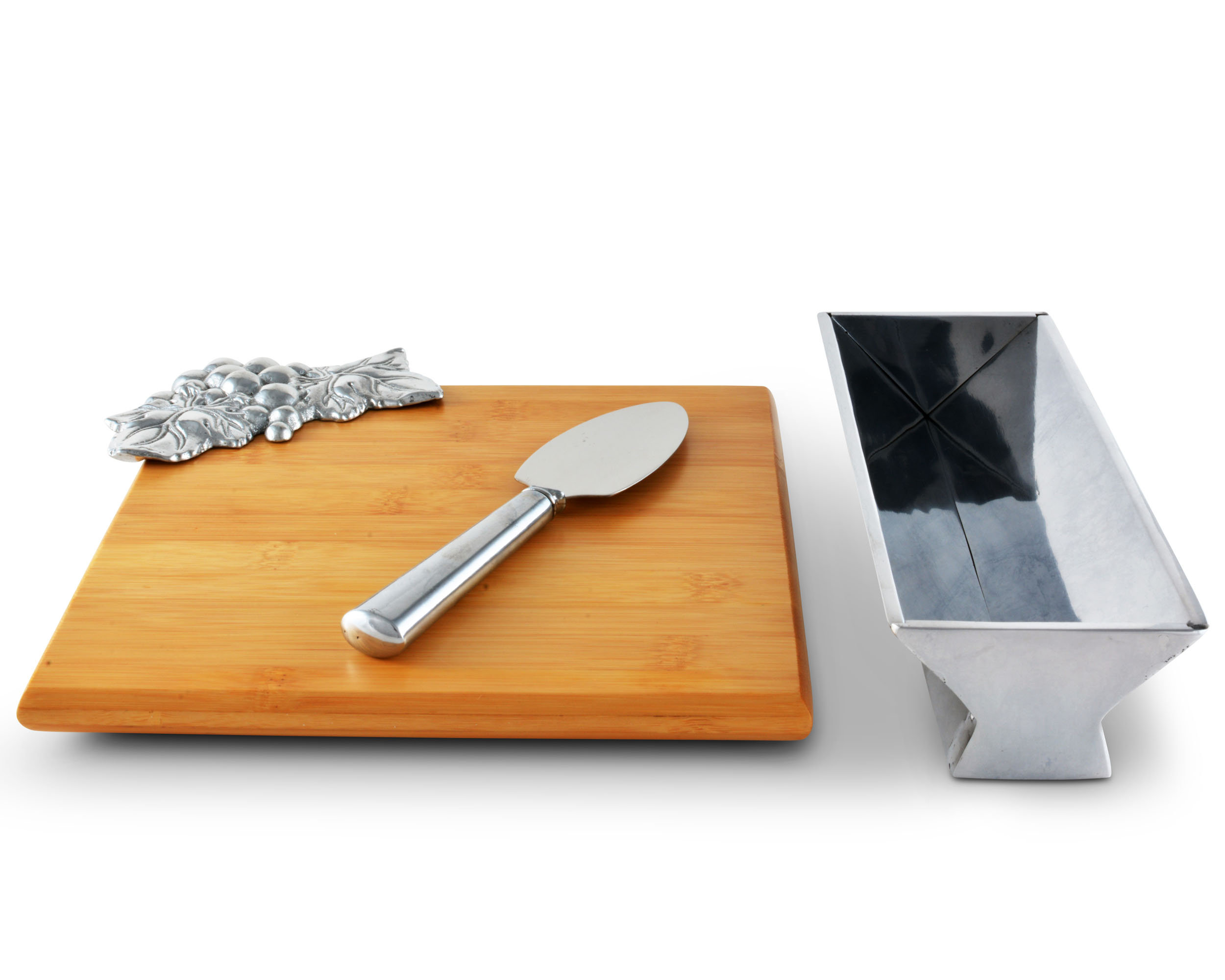 Arthur Court Designs 3 Piece Grape Bamboo Cheese Board and Platter Set ...