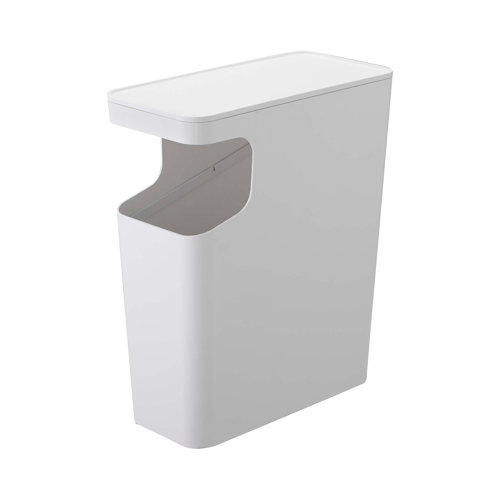 Yamazaki USA Tower Yamazaki Home Slim Side Table And Waste Basket Trash ...