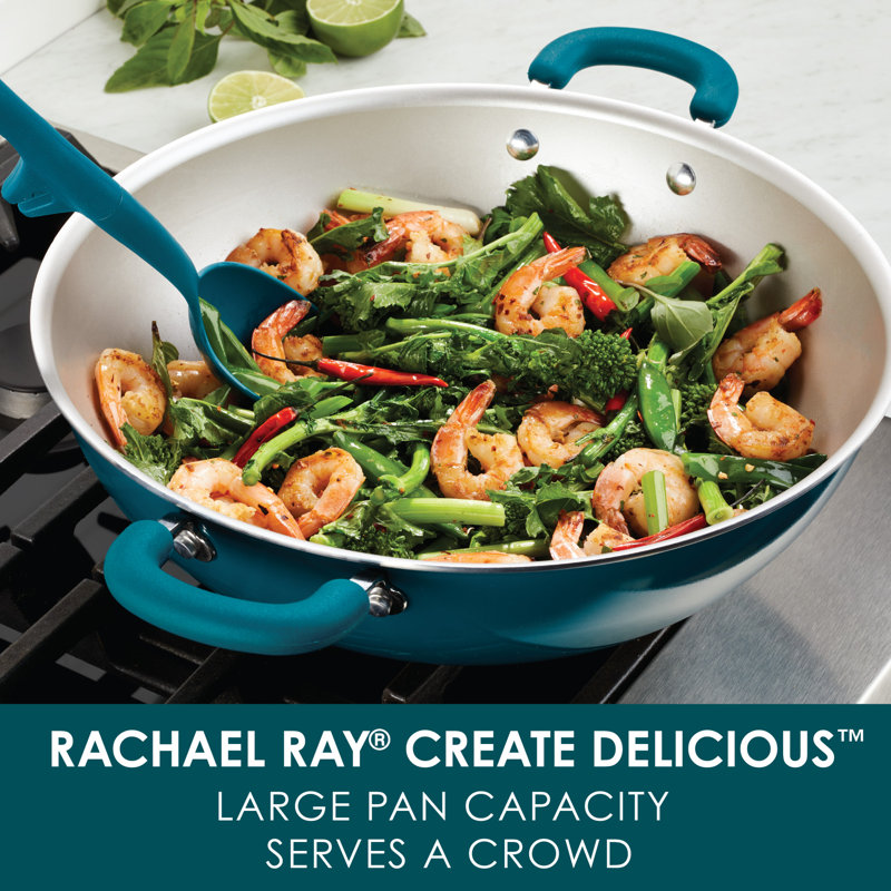 Rachael Ray Create Delicious Nonstick Induction Wok, 14.25 Inch ...
