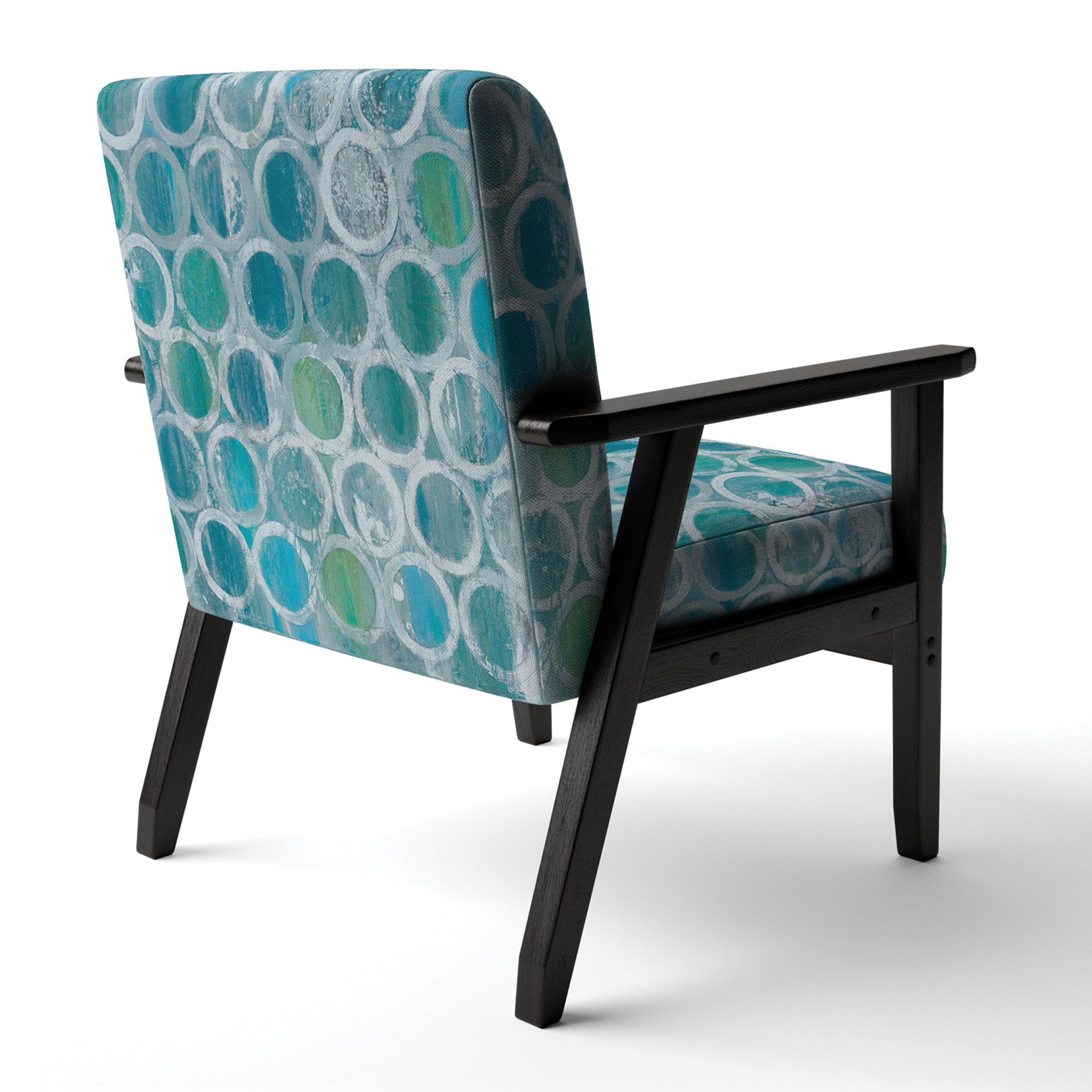 George Oliver Madylen - Natural Blue Circle - Upholstered Modern Accent ...