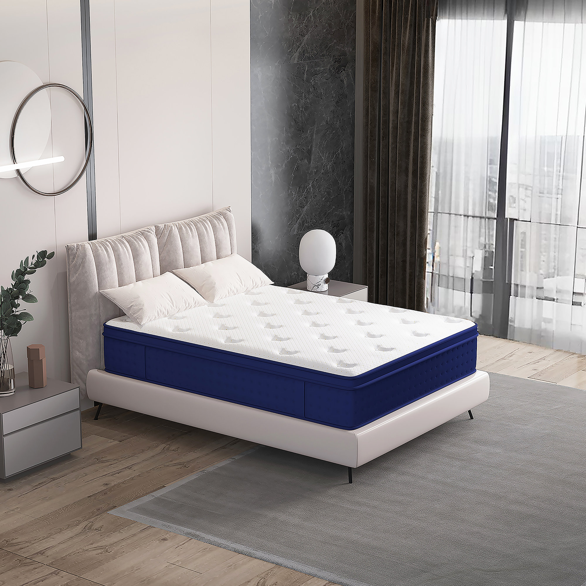 Alwyn Home Modern Mattress With Gel Memory Foam Euro Top Cool Hybrid ...