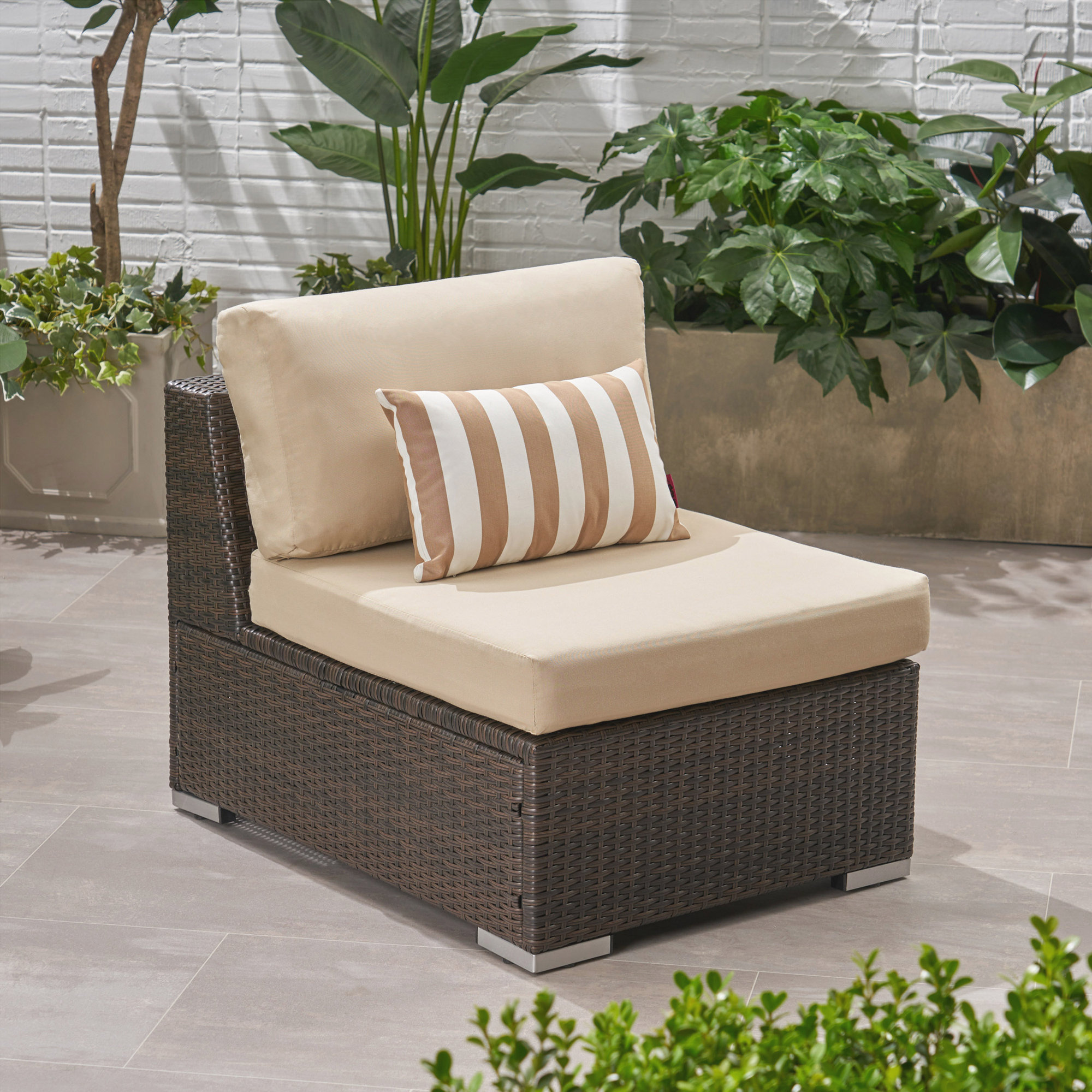 Latitude Run® Santa Rosa Armless Kd(Gry +Alu) | Wayfair