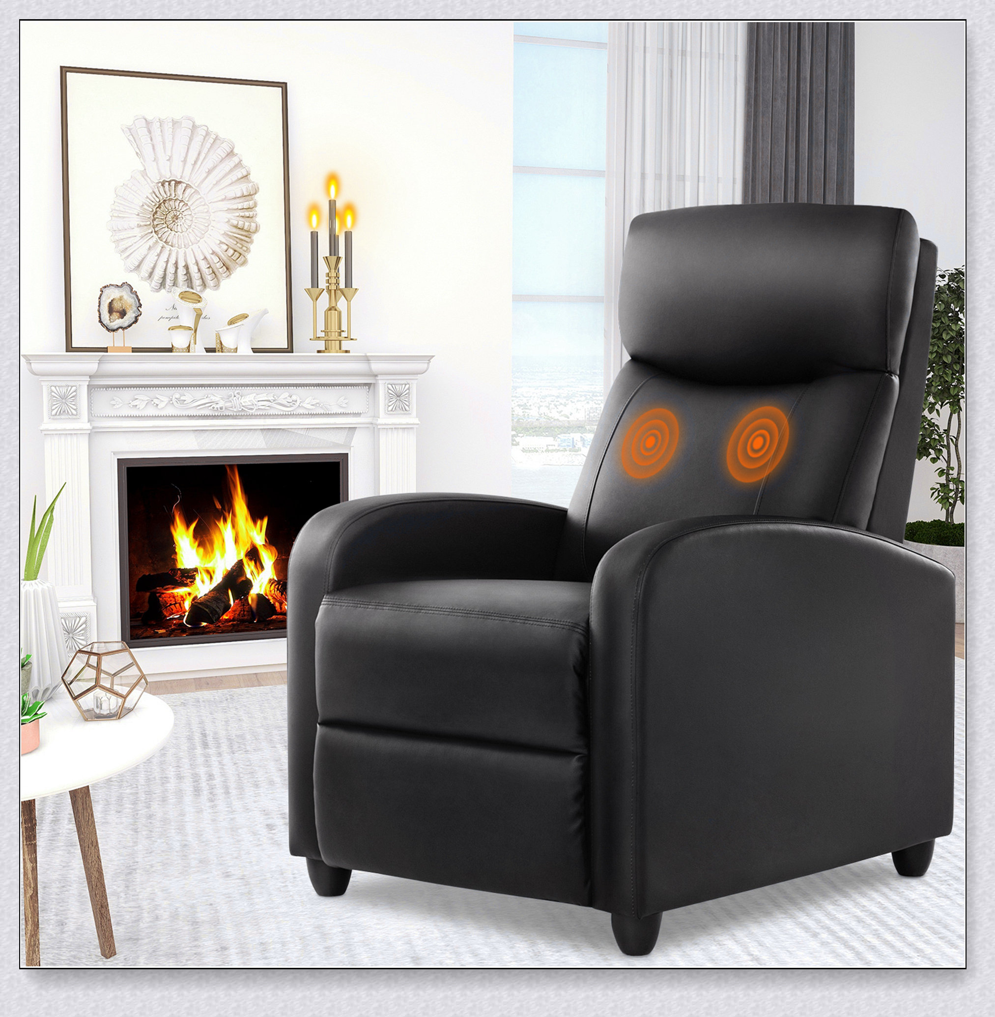 Latitude Run® Recliner Chair for Living Room Massage Recliner Sofa with ...