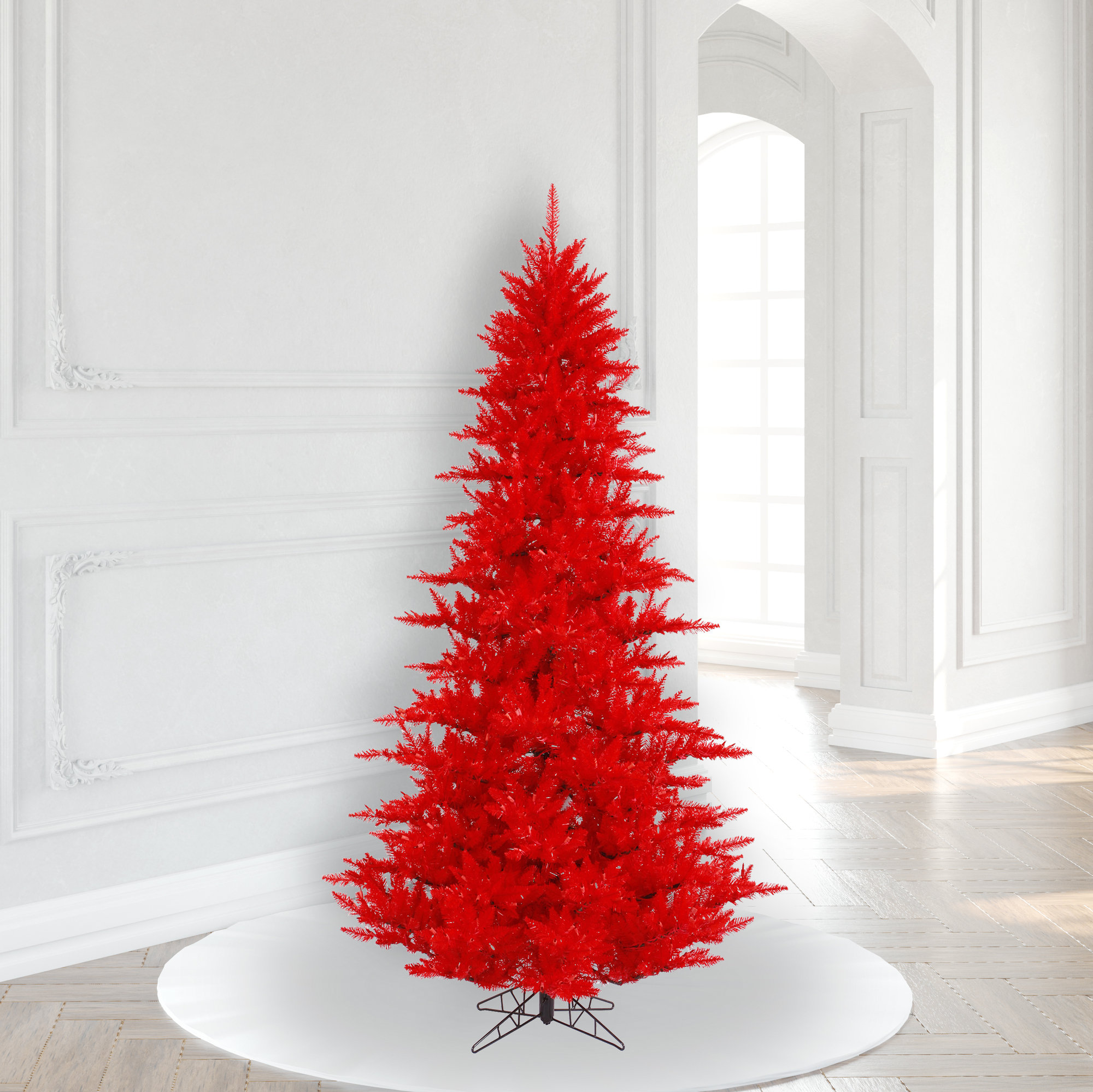 The Holiday Aisle® 6.5' Red Fir Artificial Christmas Tree with Stand ...