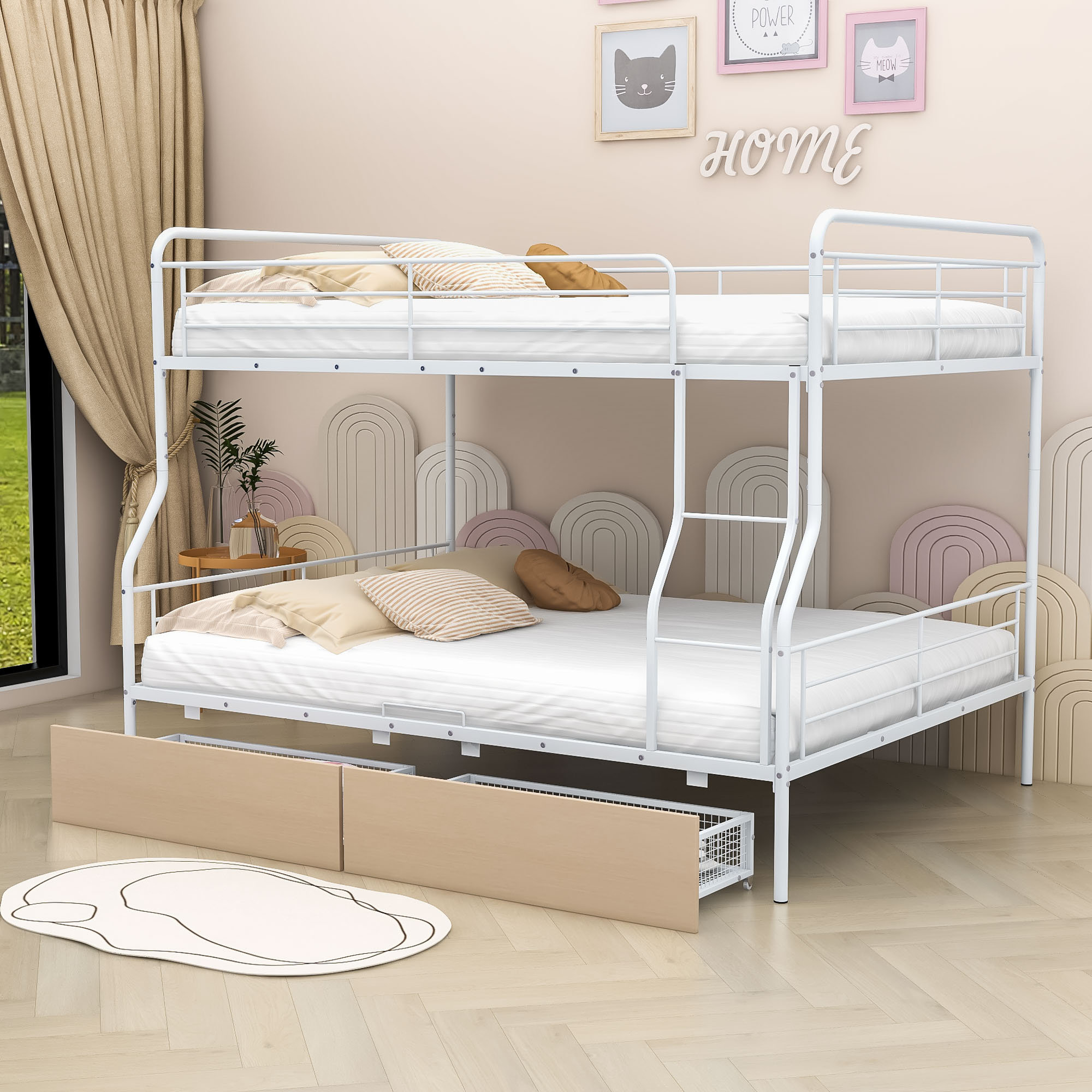 Isabelle & Max™ Alshon Full XL over Queen 2 Drawer Metal Standard Bunk ...