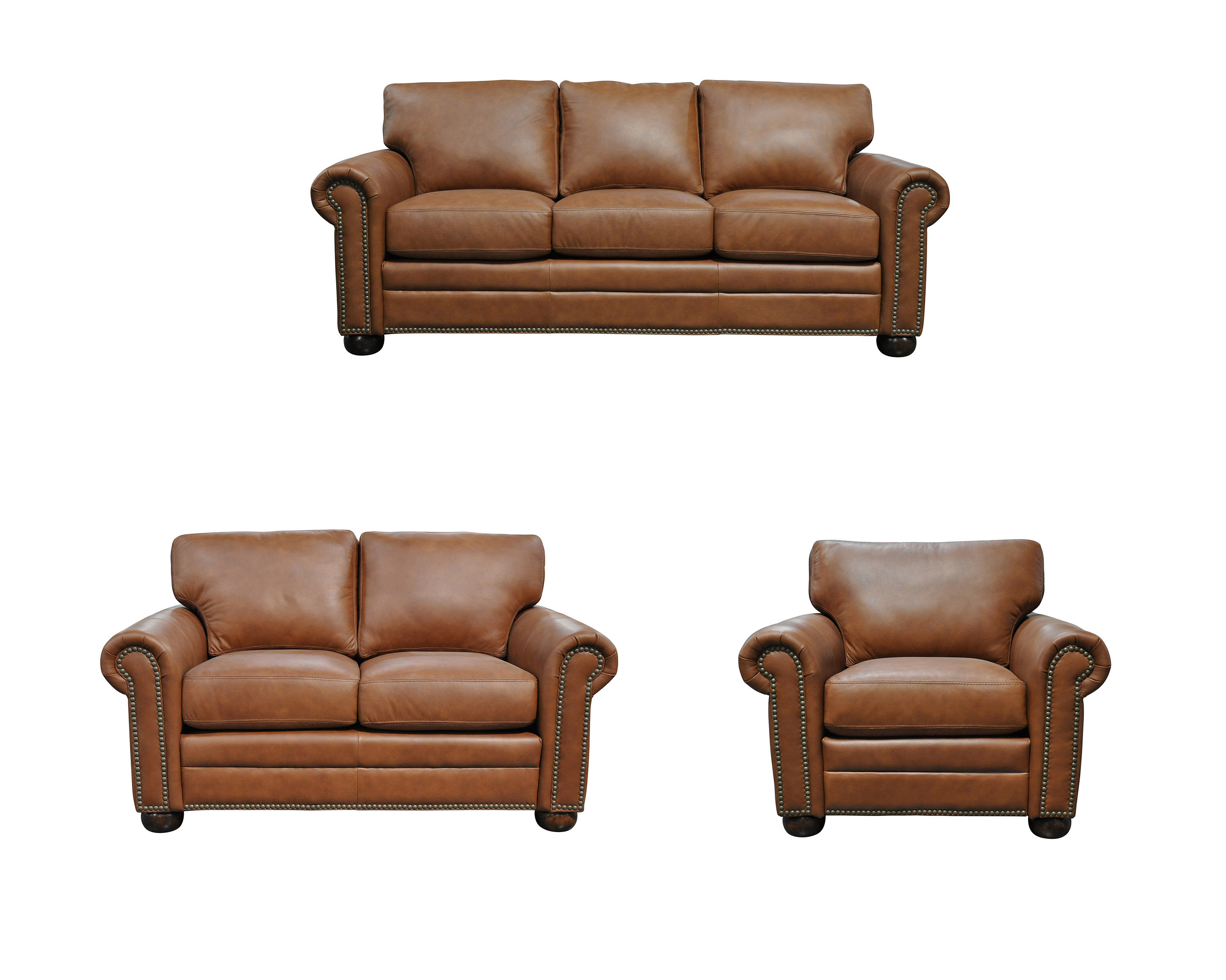 Williston Forge 3 - Piece Leather Living Room Set - Wayfair Canada