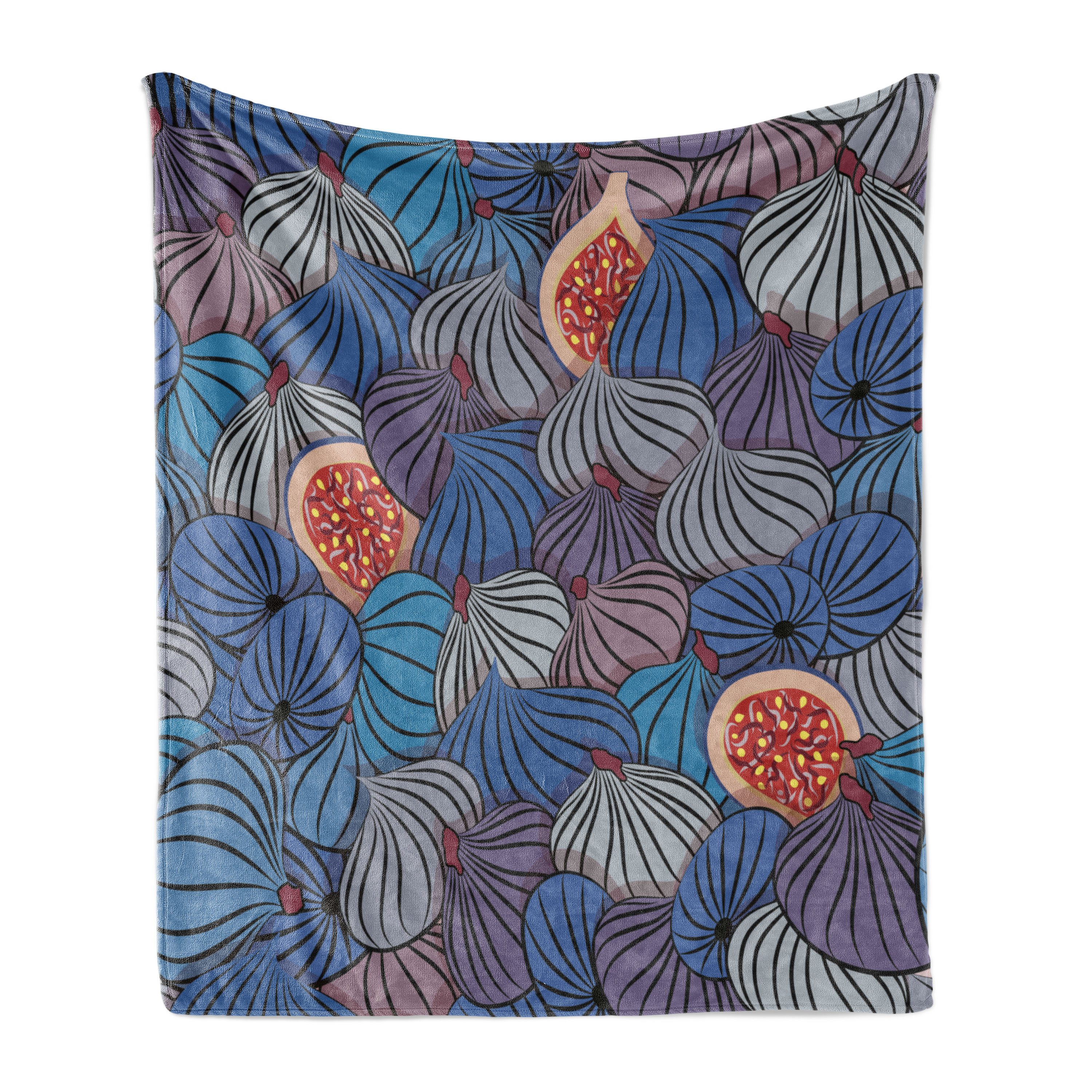 Ambesonne Fruit Fleece Throw Blanket Fig Fruits Pattern Spring | Wayfair