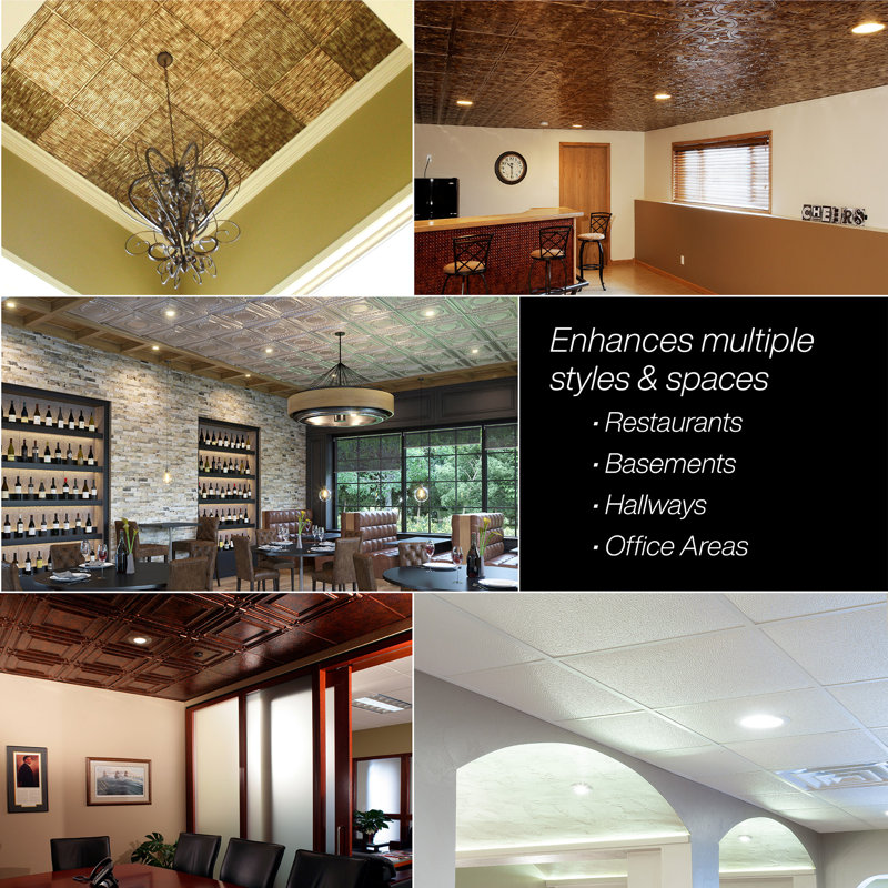 Fasade 23'' L x 23'' W Glue Up Ceiling Tile | Wayfair