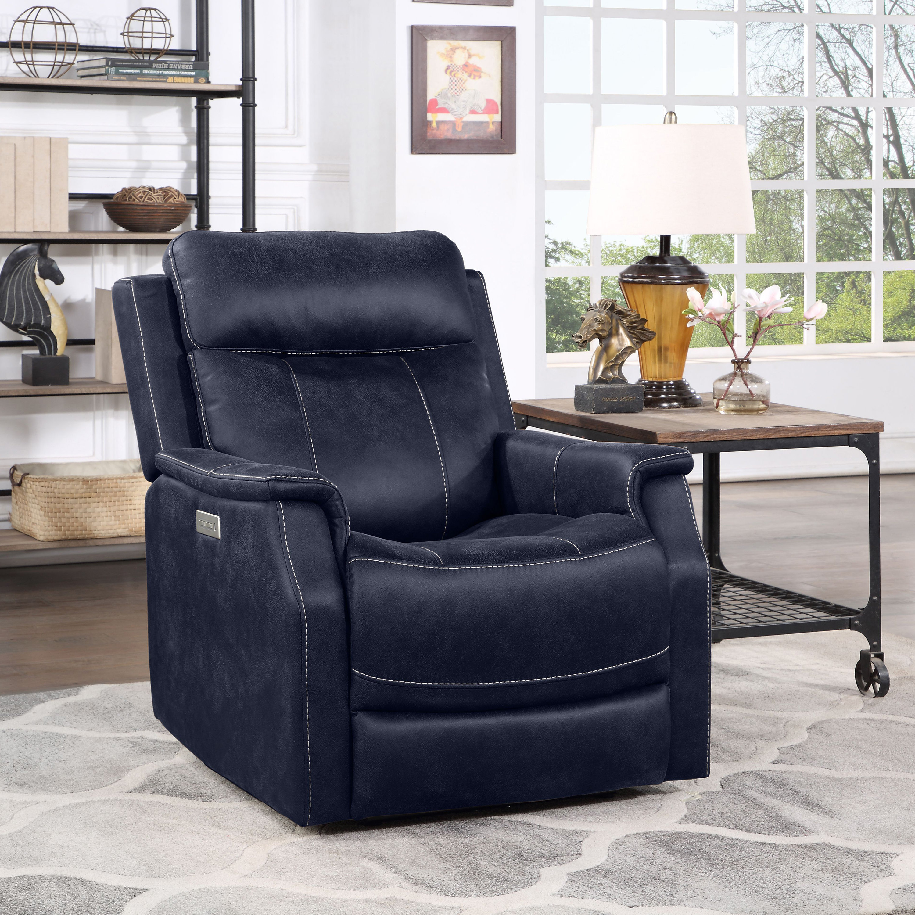 Wade Logan® Frankenmuth Dual Power Recliner - Walnut & Reviews | Wayfair