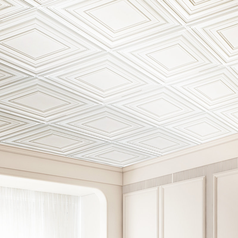 VEVOR Ceiling Tiles 12-Pack 24 x 24 in PVC Easy Installation White Peg ...
