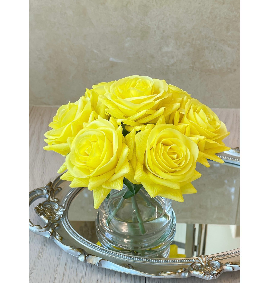Flovery Best Seller Real Touch Off-White Rose Arrangement | Perigold