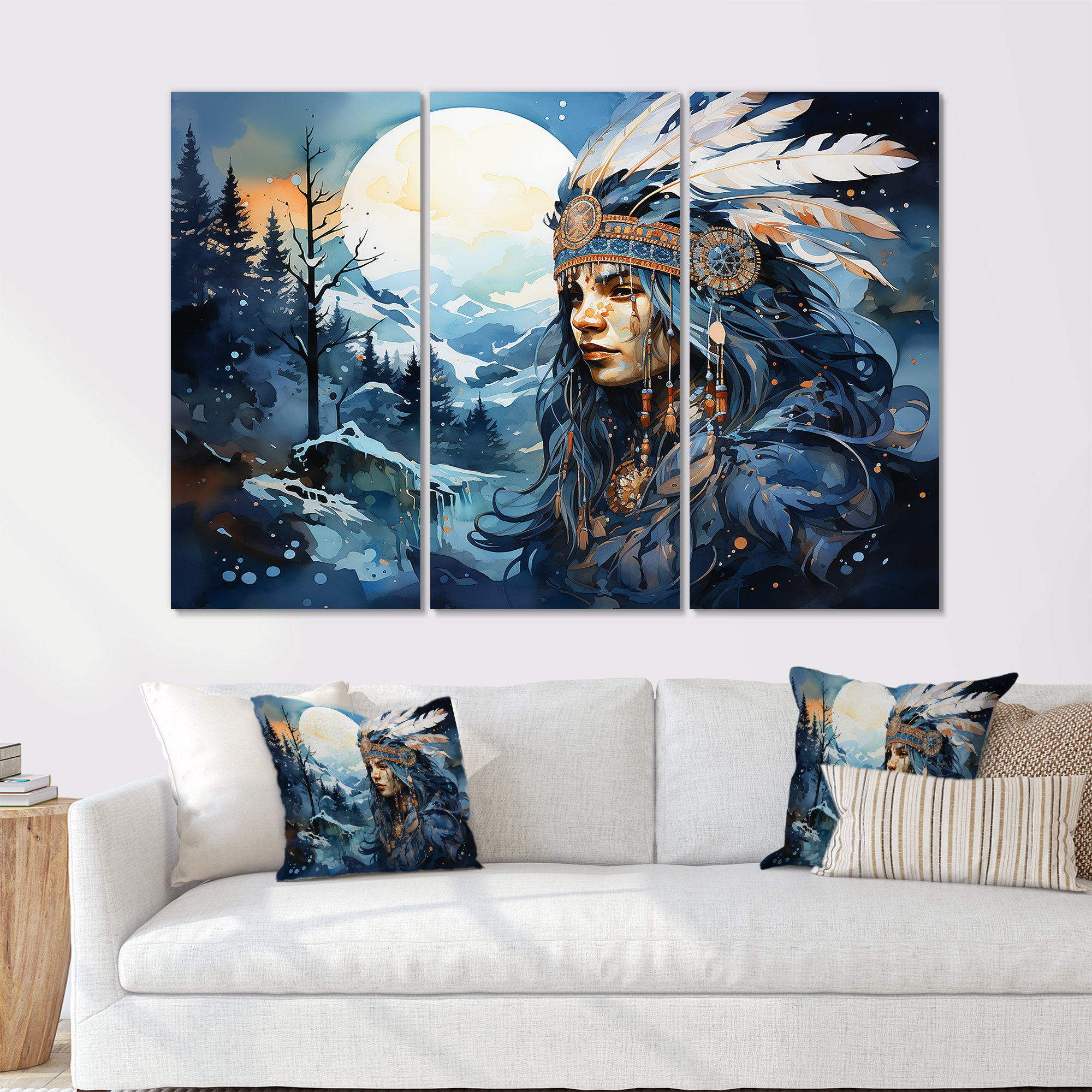 Millwood Pines Night Iroquois Queen Expression - Native American Canvas ...