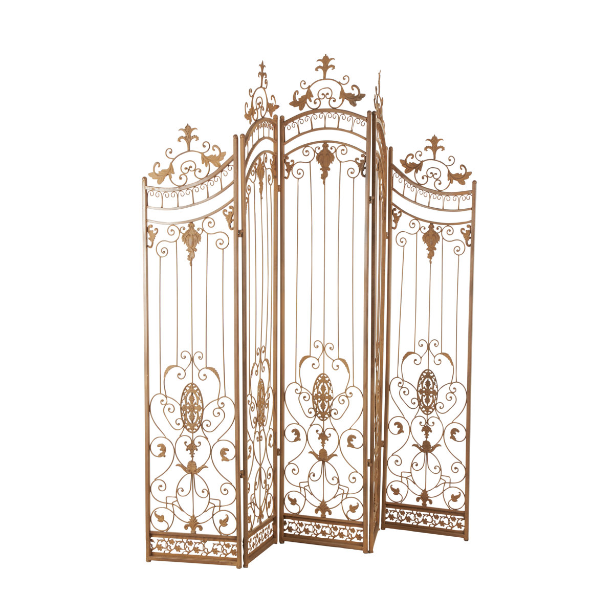 Astoria Grand Metal Hinged Foldable Arched Partition 5 Panel Partition ...