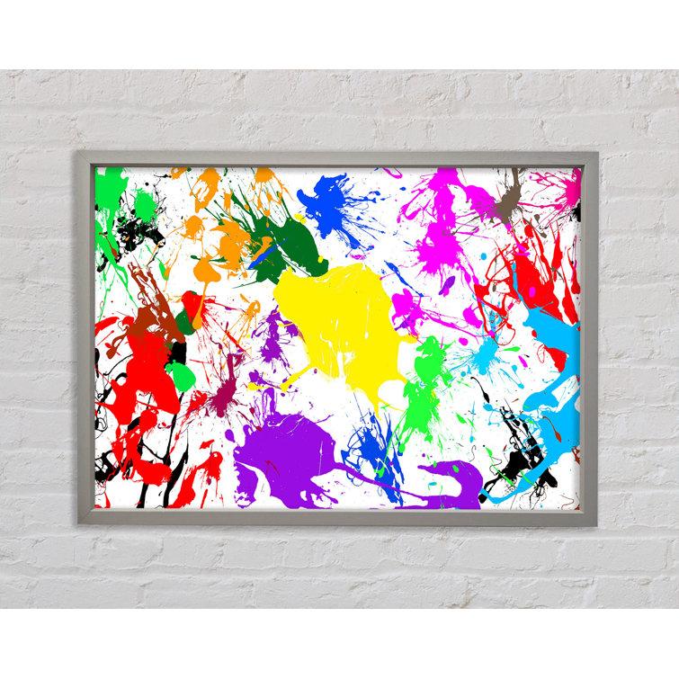 Bright Star Paint Splatter - Single Picture Frame Art Prints on Canvas ...