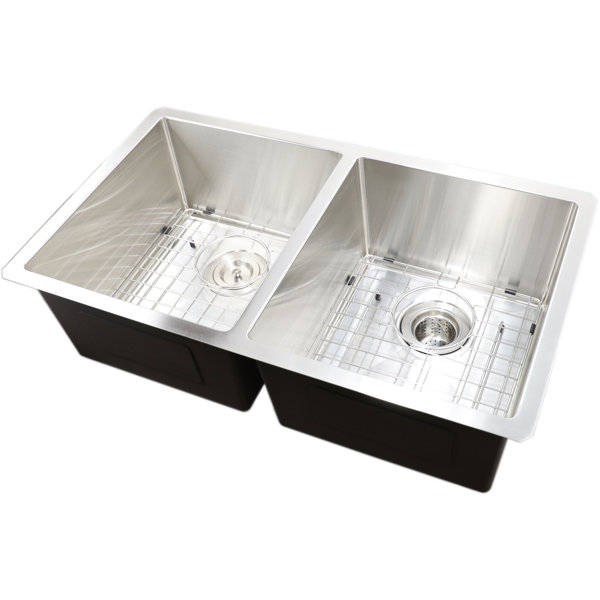 Love My Bath Évier de cuisine à double cuve en acier inoxydable l 31 po ...