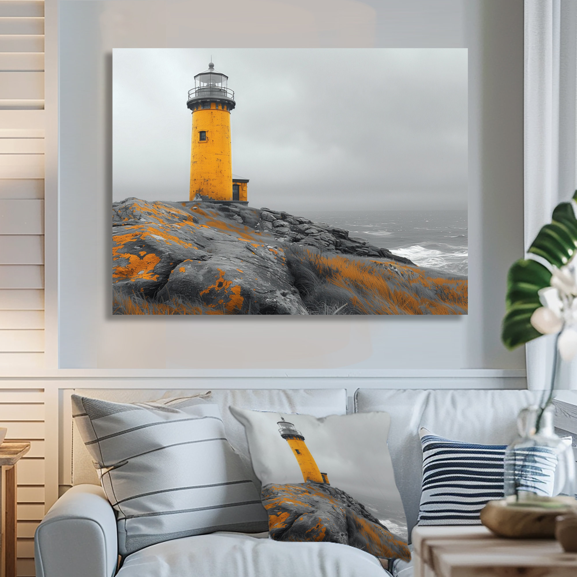 Design Art Yellow Monochrome Lighthouse Photo In Canada I - Lighthouses ...