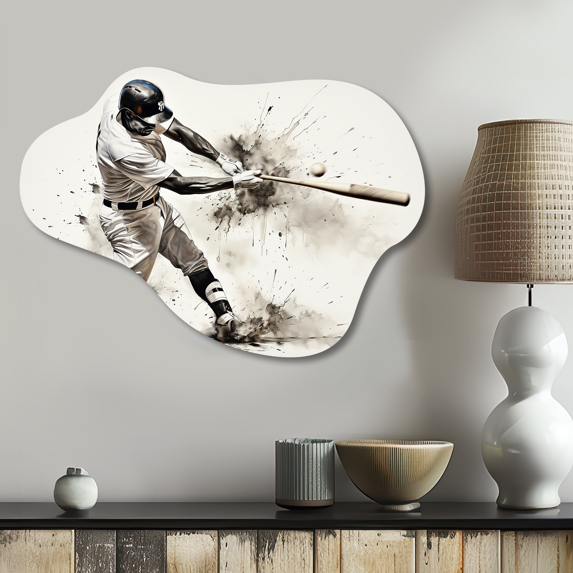 Latitude Run® Baseball Minimal Swing II - Sport Baseball Cloud Shape ...