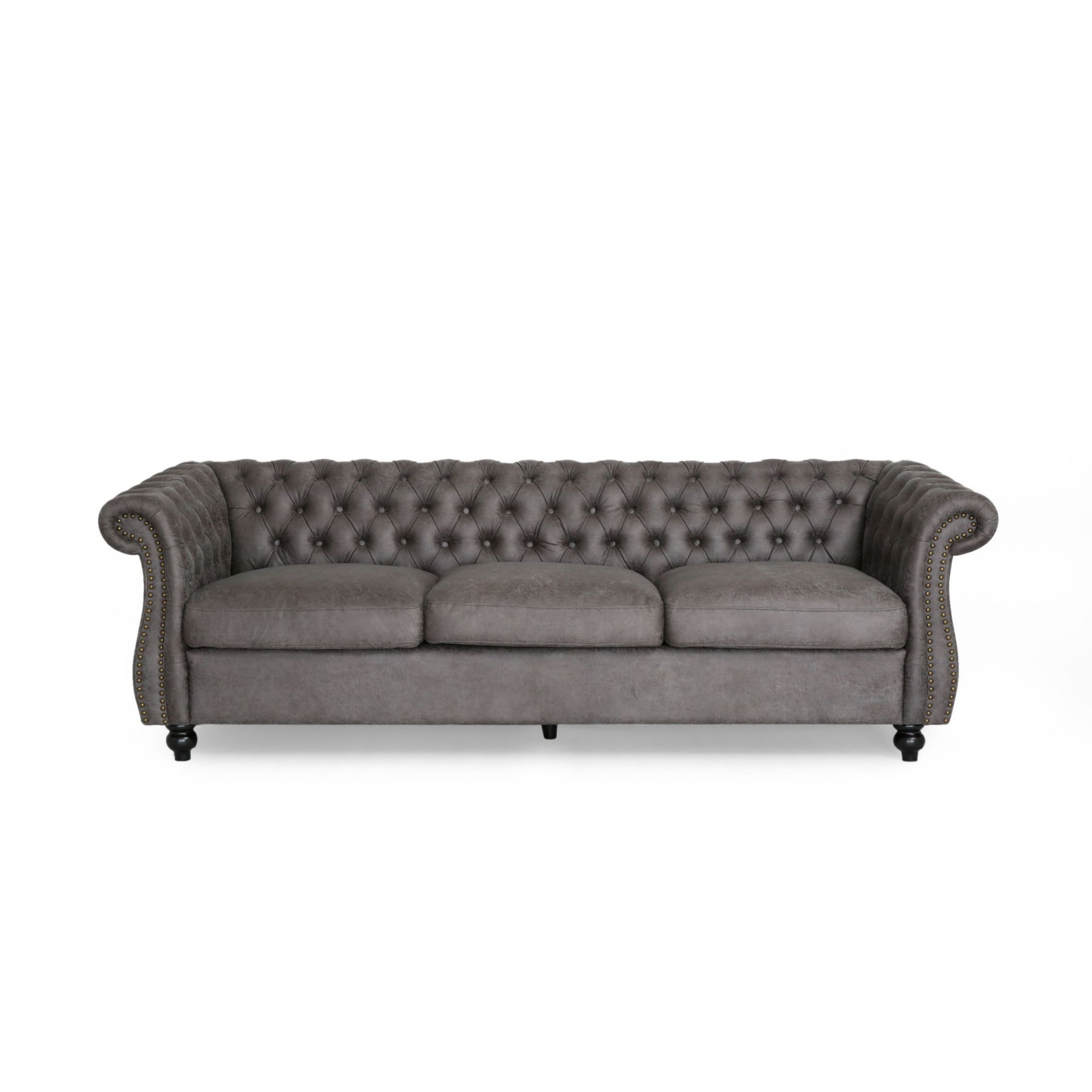 Darby Home Co Stylish suede 3-seater sofa with rolled arms | Wayfair
