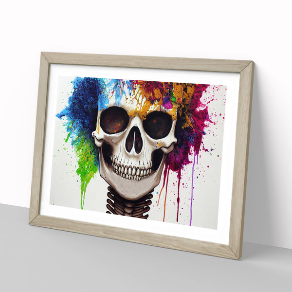 Happy Larry Skull Paint Splatter Vol.4 Abstract | Wayfair.ie