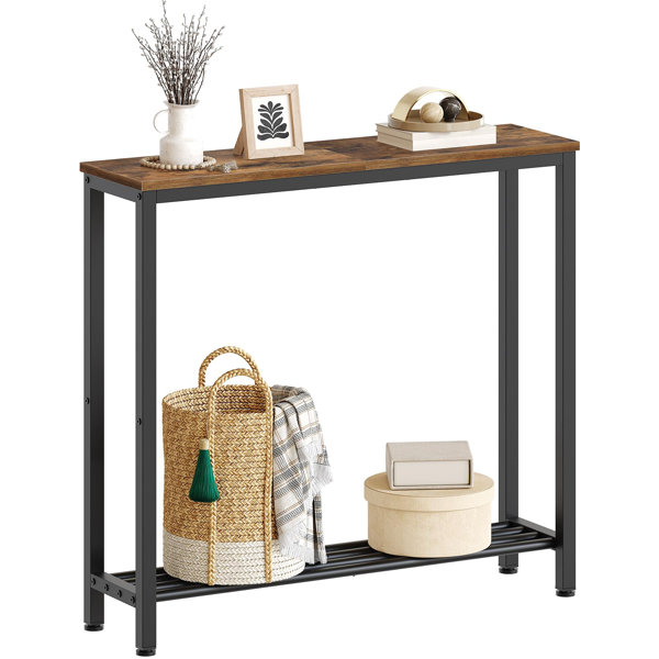 17 Stories Narrow Console Table, 2-Tier Small Sofa Table, 29.5" Thin ...