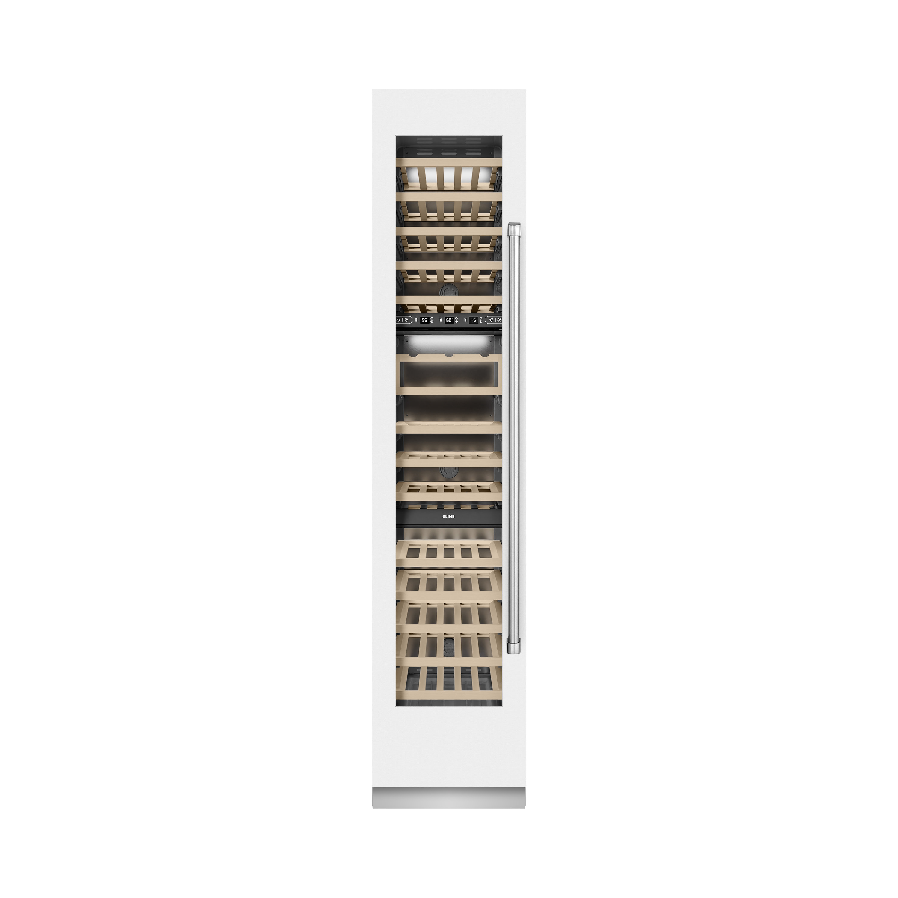 ZLINE 18 in. 9.0 cu. ft. Triple Zone 68 Bottle Column Wine Cooler in ...