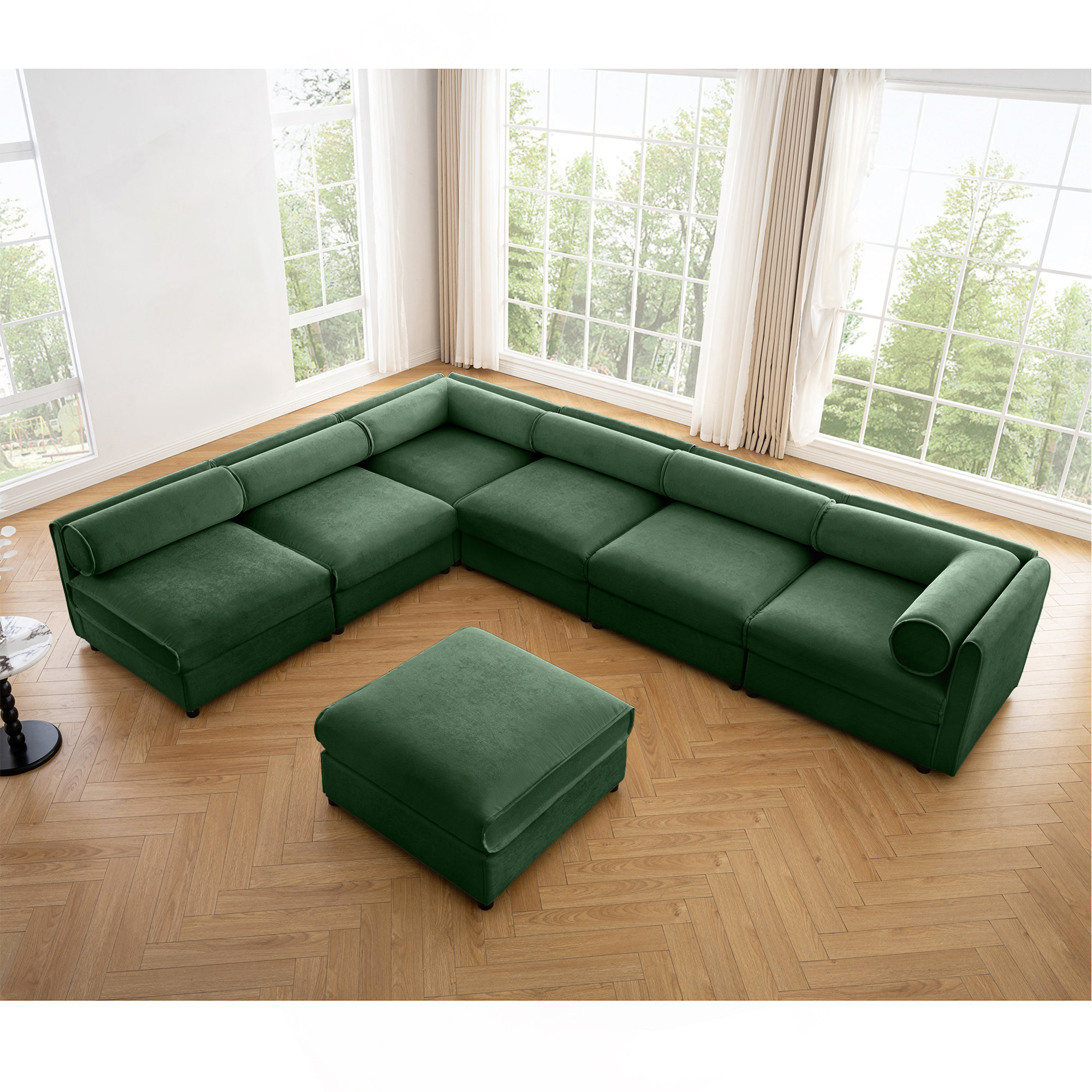 Hokku Designs Modern 6-Piece Modular Sectional Sofa With Storage Soft ...