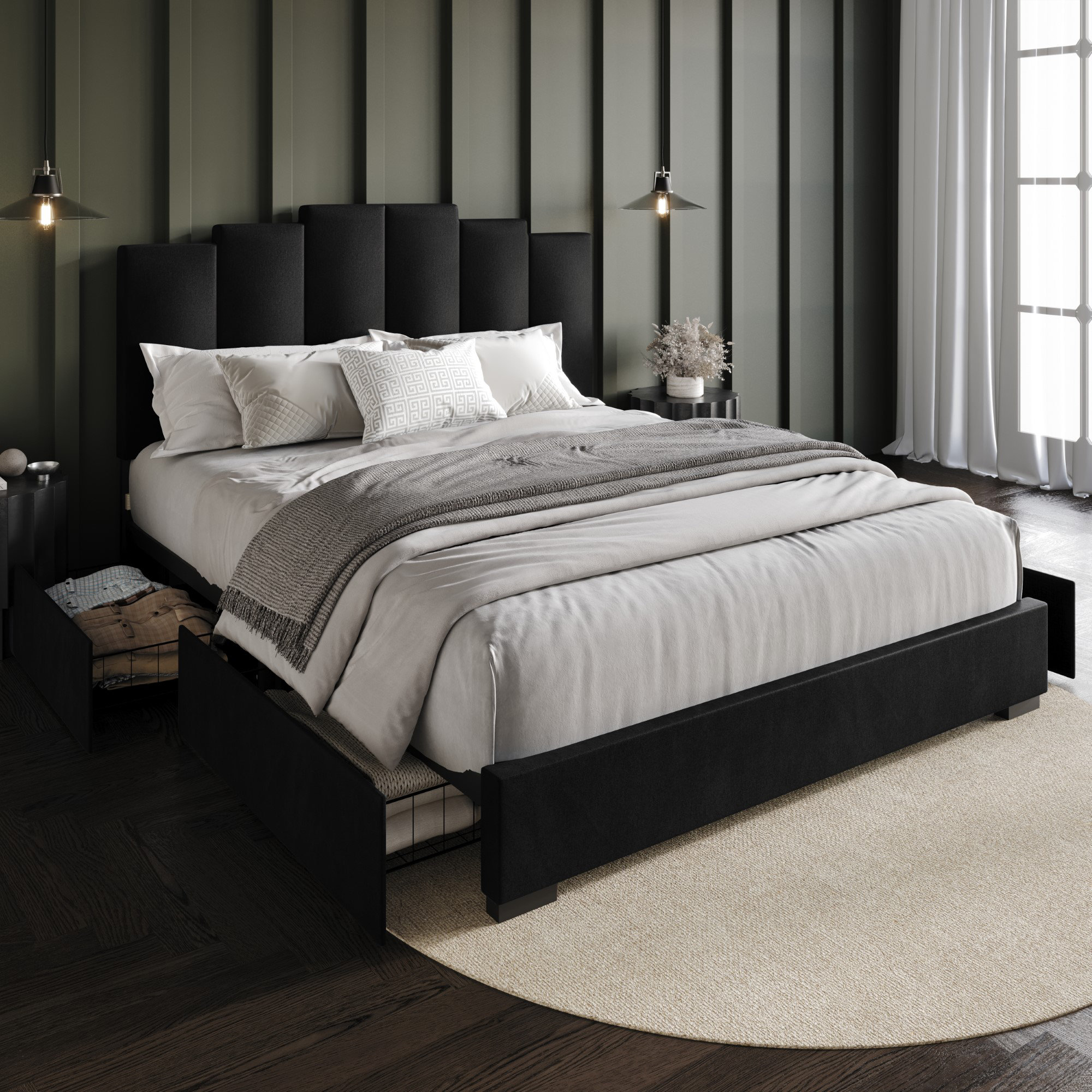 Wade Logan® Cassonia Upholstered Platform Storage Bed & Reviews | Wayfair