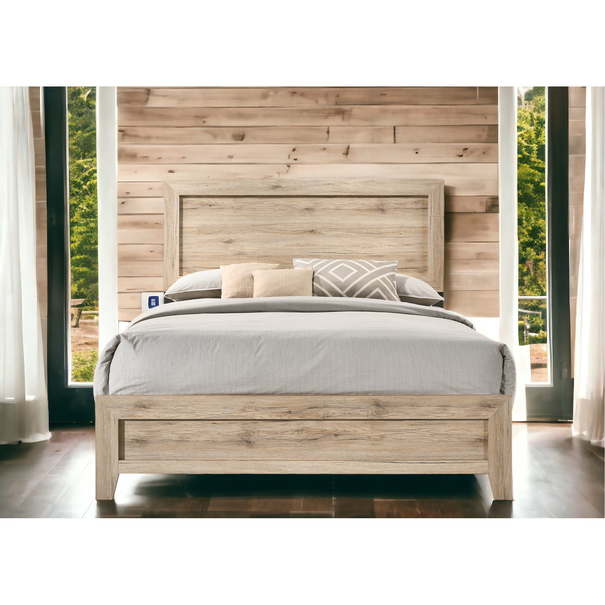 BOAIXINGFAN Miquell Natural Finish Queen Bed | Wayfair