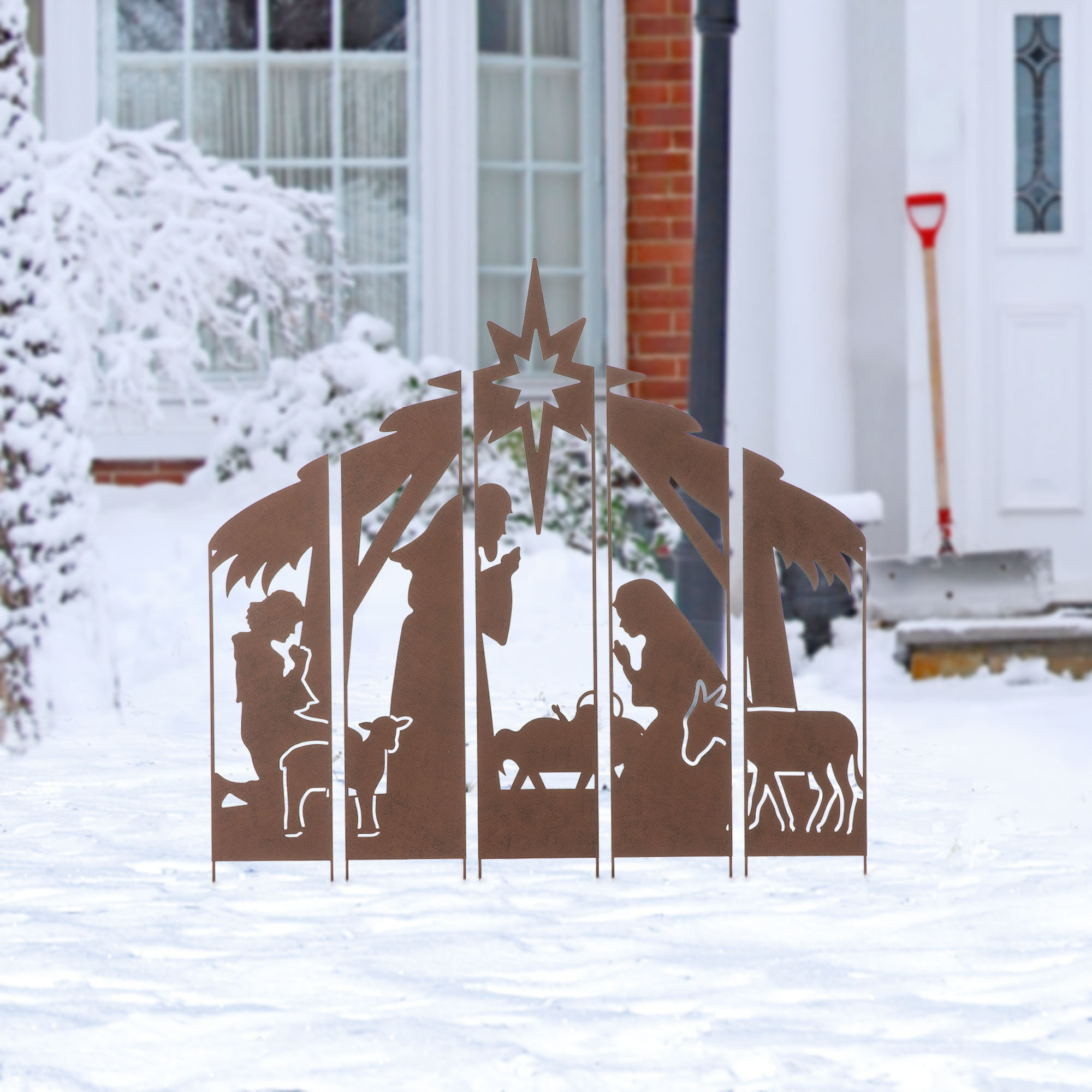 The Holiday Aisle® Jyrin 41.5"H Metal Christmas Nativity Combo Yard ...