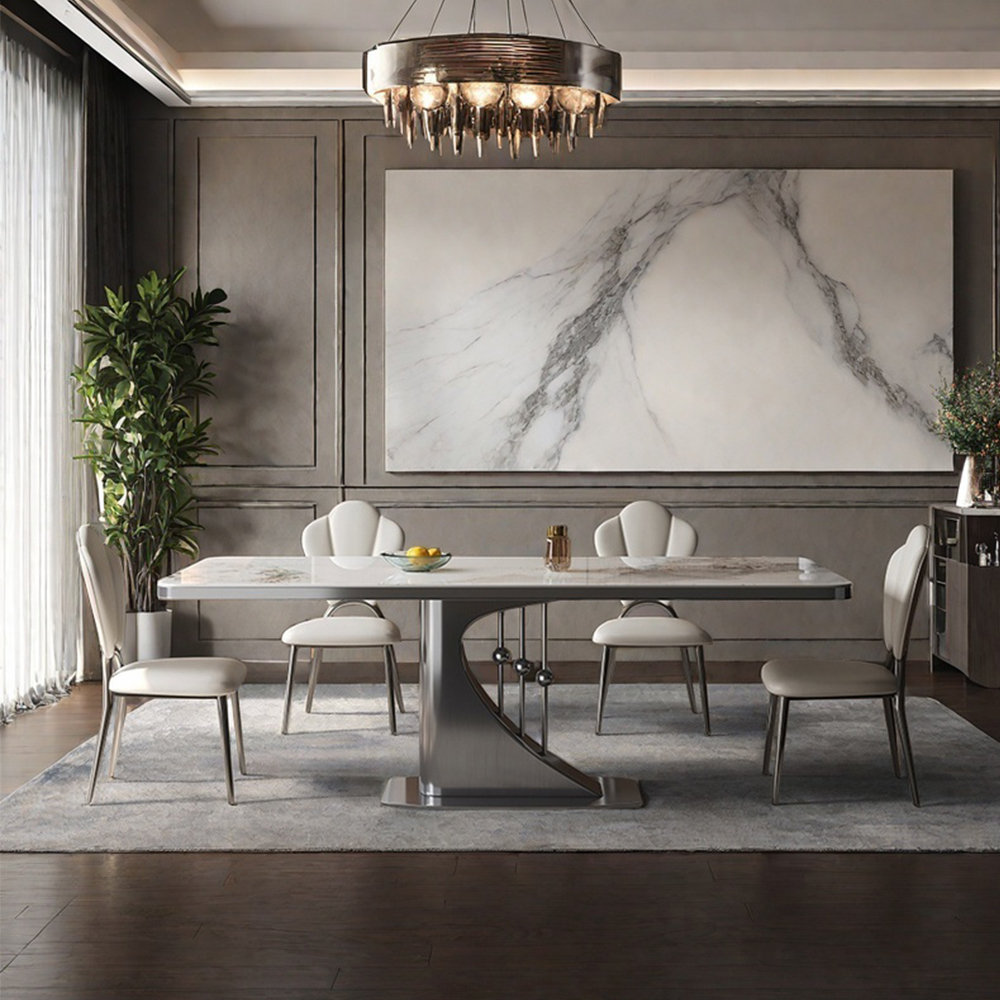 Elamer European minimalist high-end dining table set | Wayfair