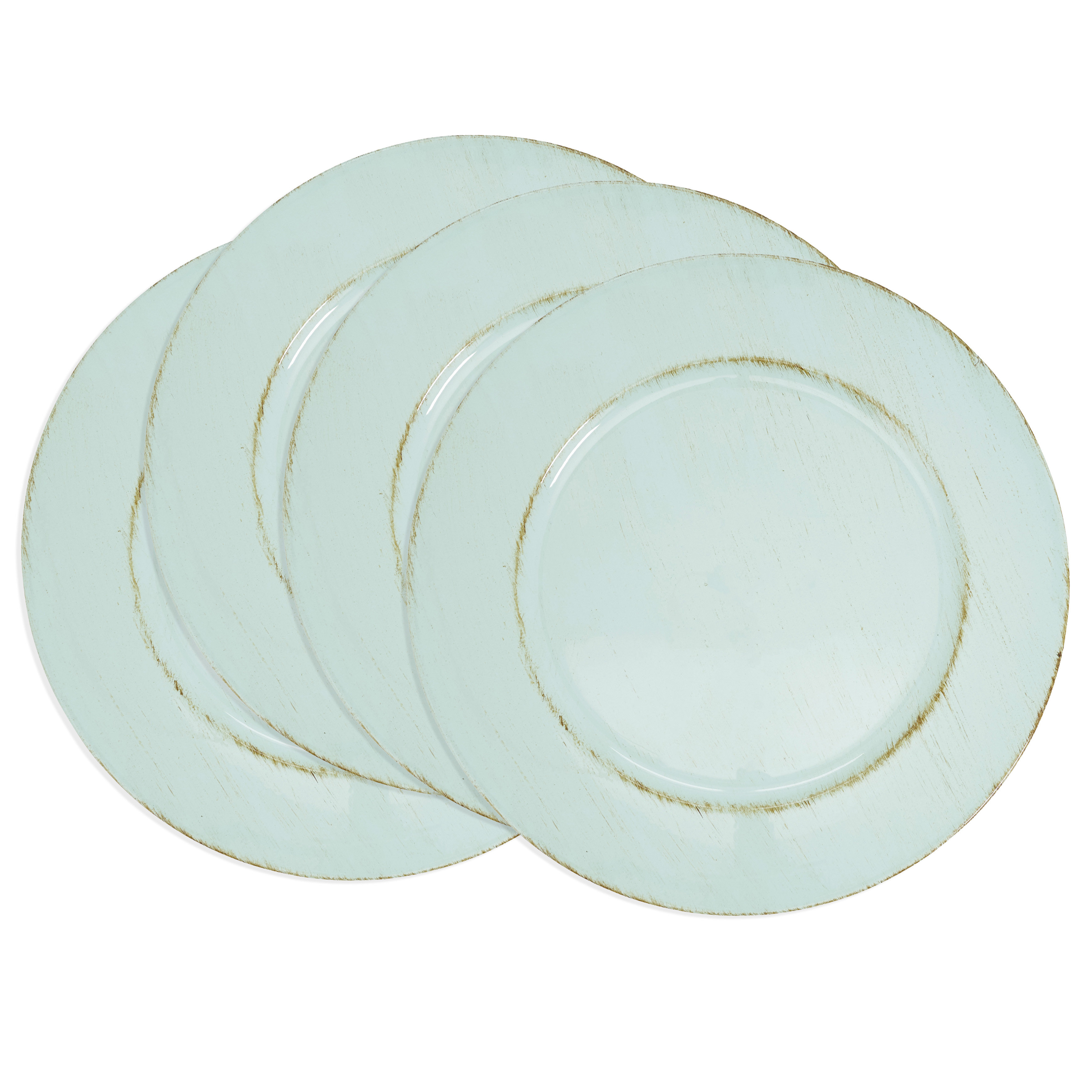 Saro Vintage-Inspired Distressed Charger Plate (Set of 4) | Wayfair