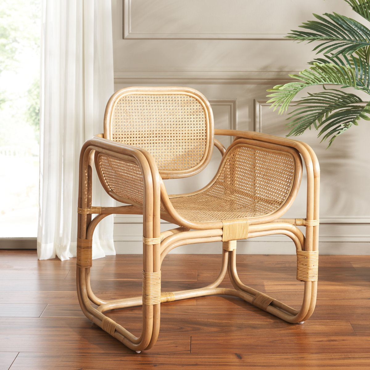 Bay Isle Home™ Destrie Rattan Accent Chair | Wayfair