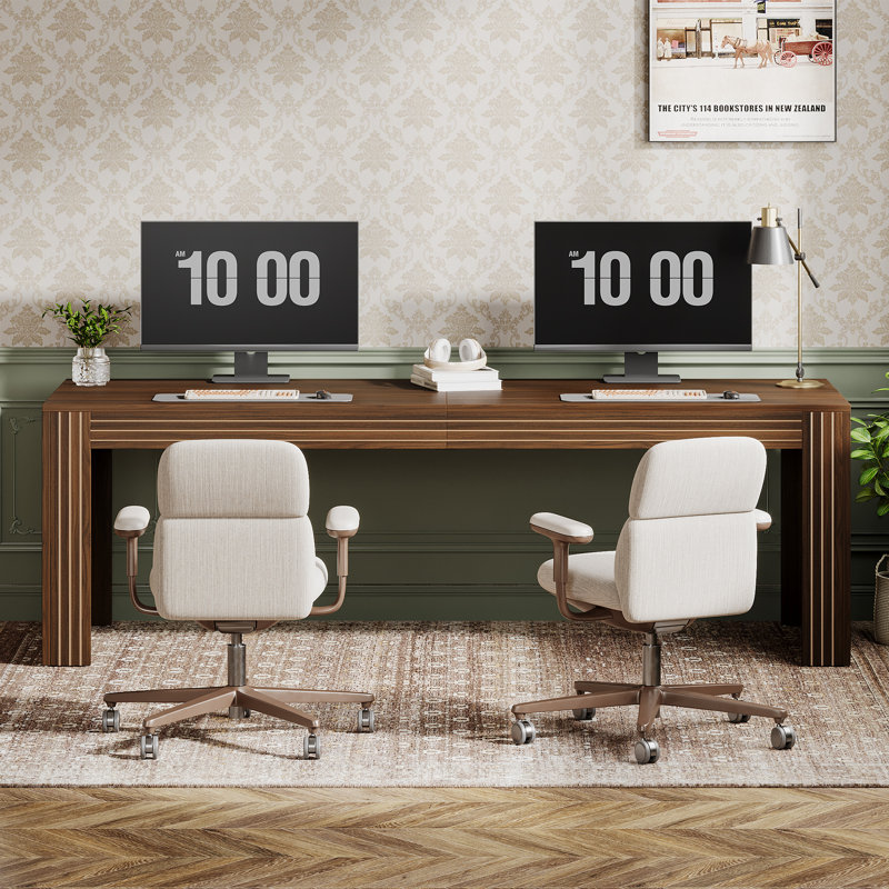 Millwood Pines 79 Inch Extra Long Desk, Two Person Desk Double Desk For ...