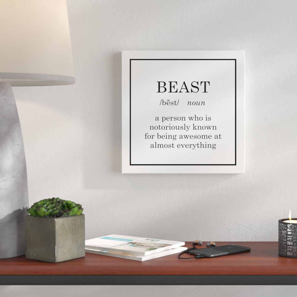 Wrought Studio Definition Beast Definition On Canvas Textual Art | Wayfair